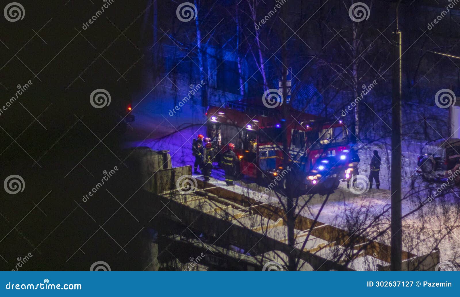 Shot of the First Response Team Working on the Scene of Freaking Road ...