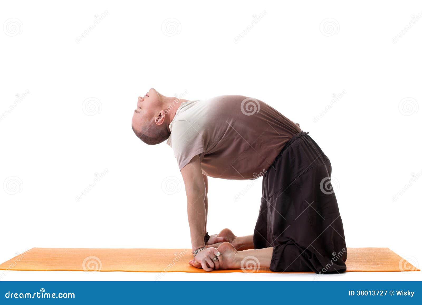 Shot of Flexible Muscular Man Doing Yoga Stock Image - Image of ...