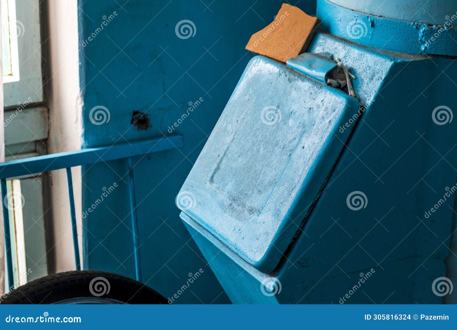 Shot of the Garbage Chute in Soviet Era Corridor in the Building ...