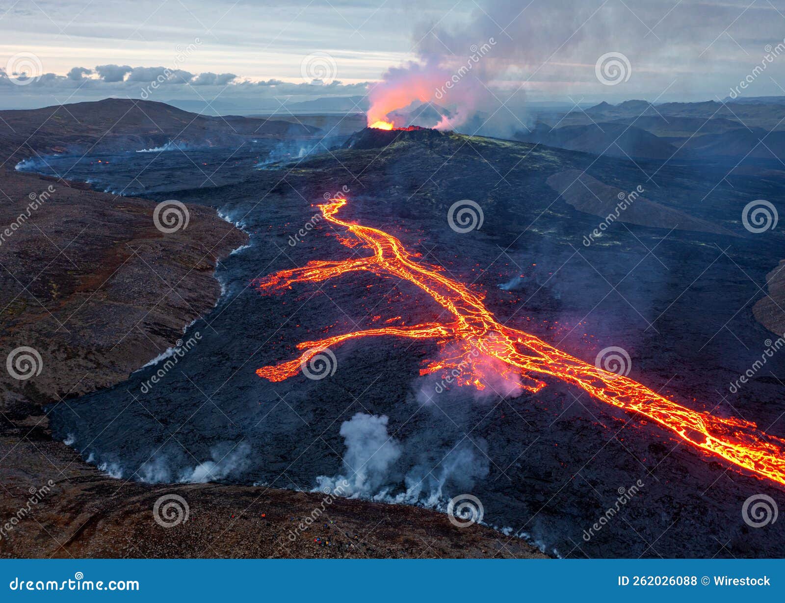 Shot of the Geldingadalir Volcano, Iceland Stock Photo - Image of ...