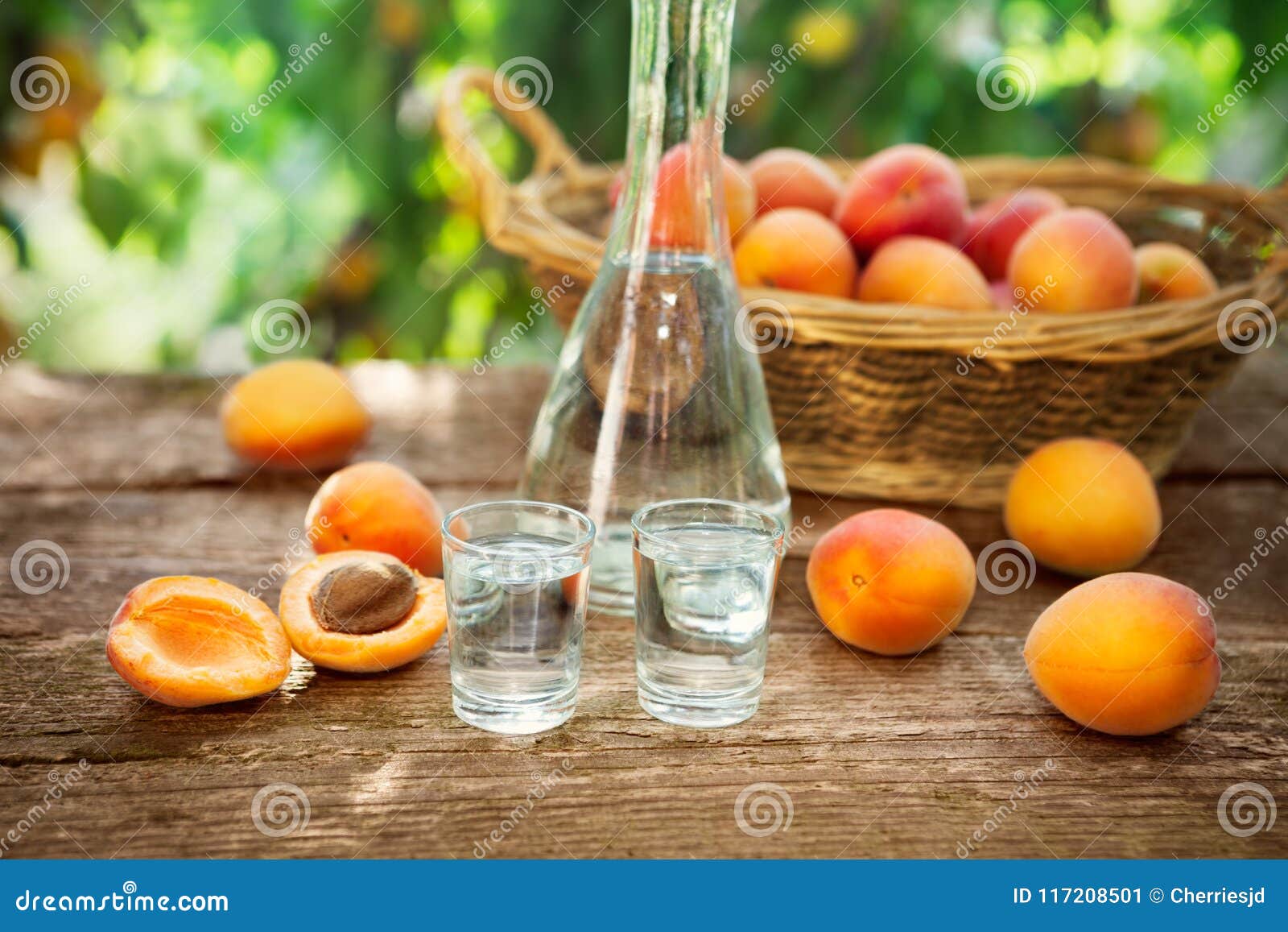 Shot Glass with Fruit Brandy,bottle and Apricots Stock Image - Image of ...