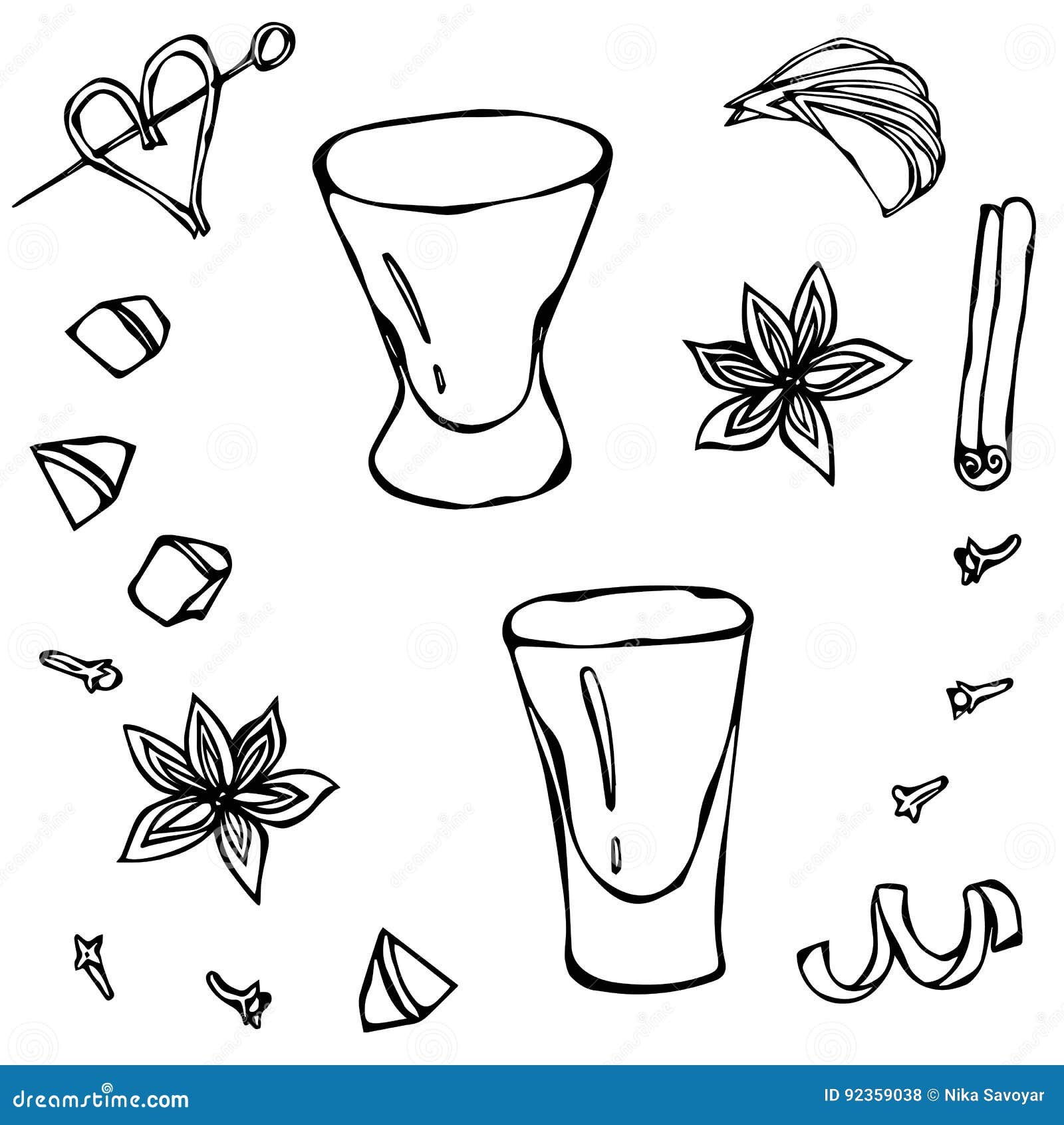 Shot Glass Outline Coloring Pages