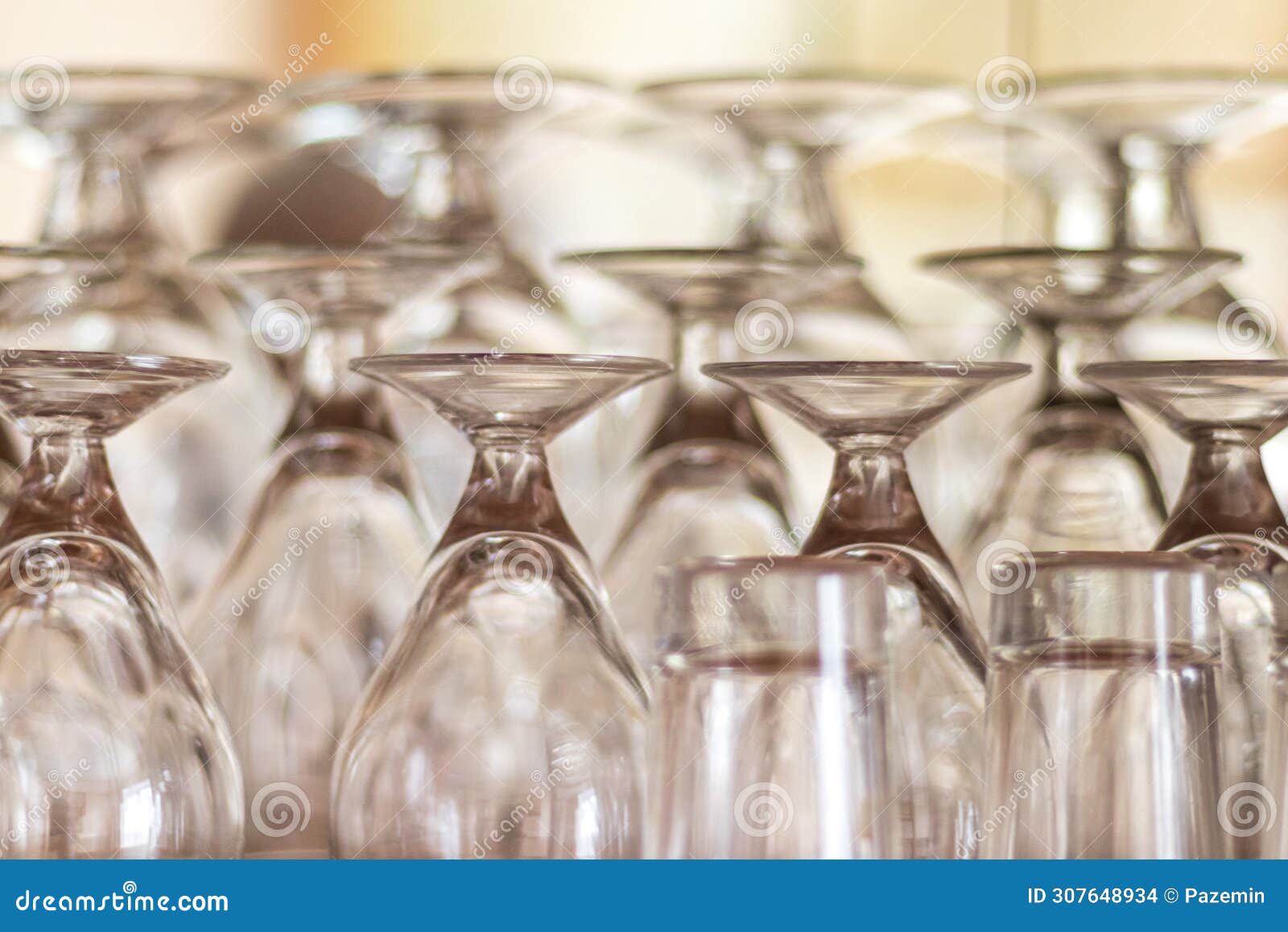 Shot of the Glasses Stacked in the Shelf. Concept Stock Photo - Image ...