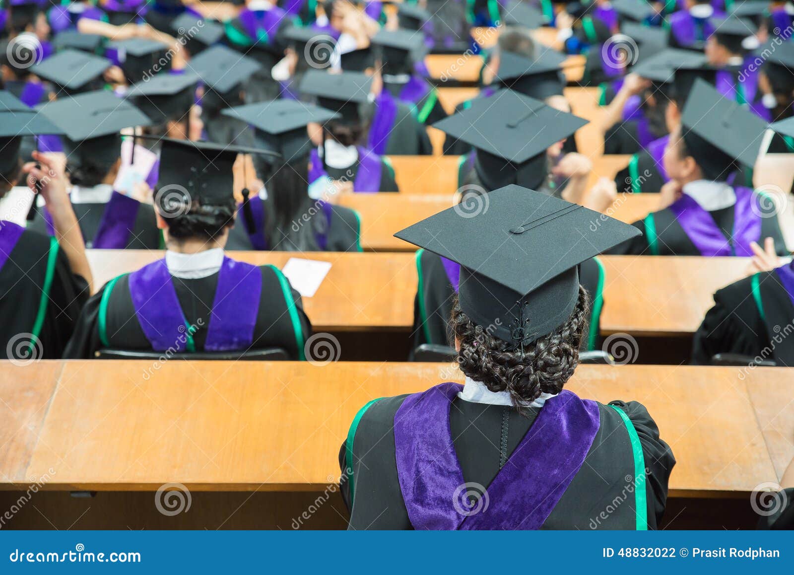 Shot of Graduation Caps during Commencement. Stock Photo - Image of ...
