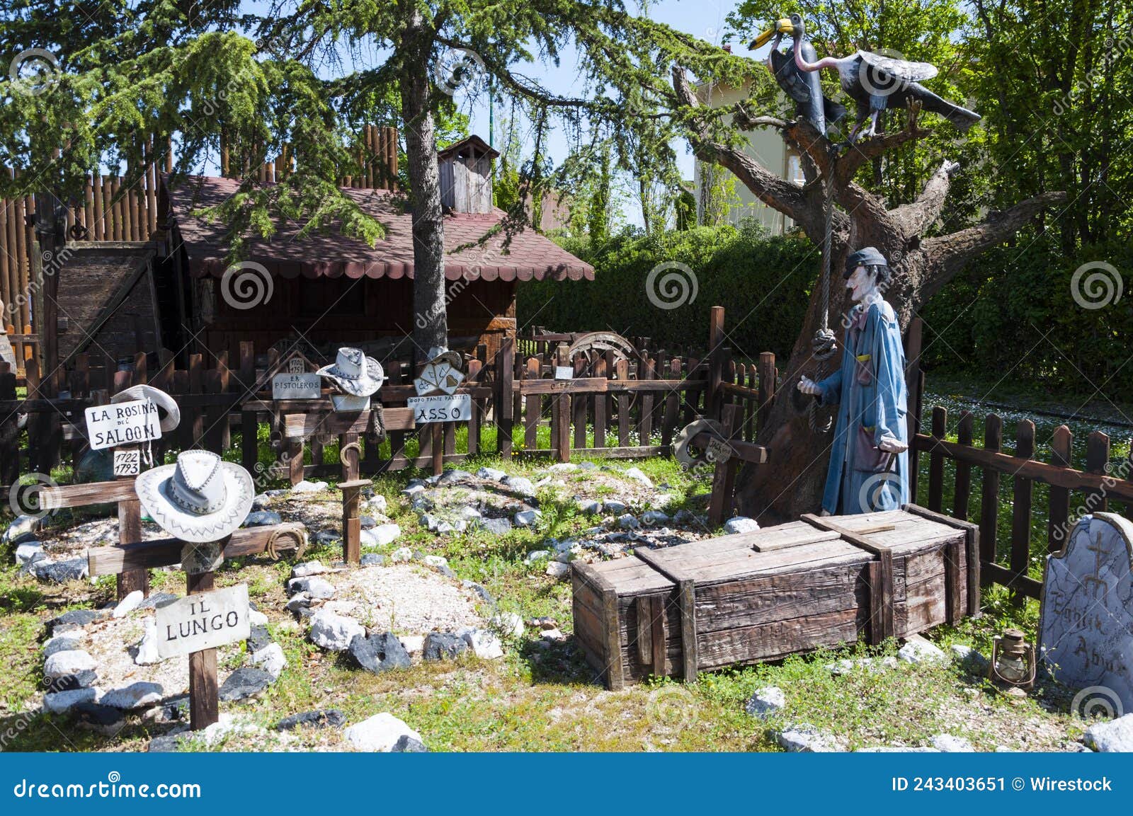 Shot of a Graveyard in a Park Stock Image - Image of daytime, grave ...