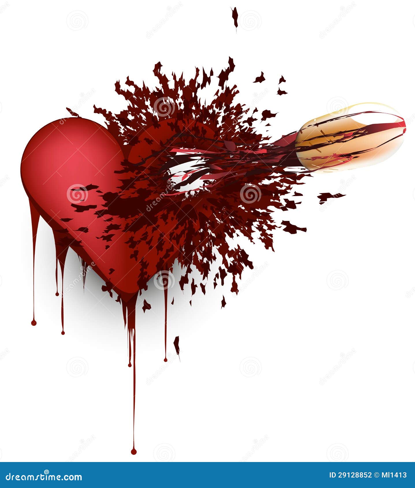 Shot through the heart stock vector. Illustration of brake - 29128852