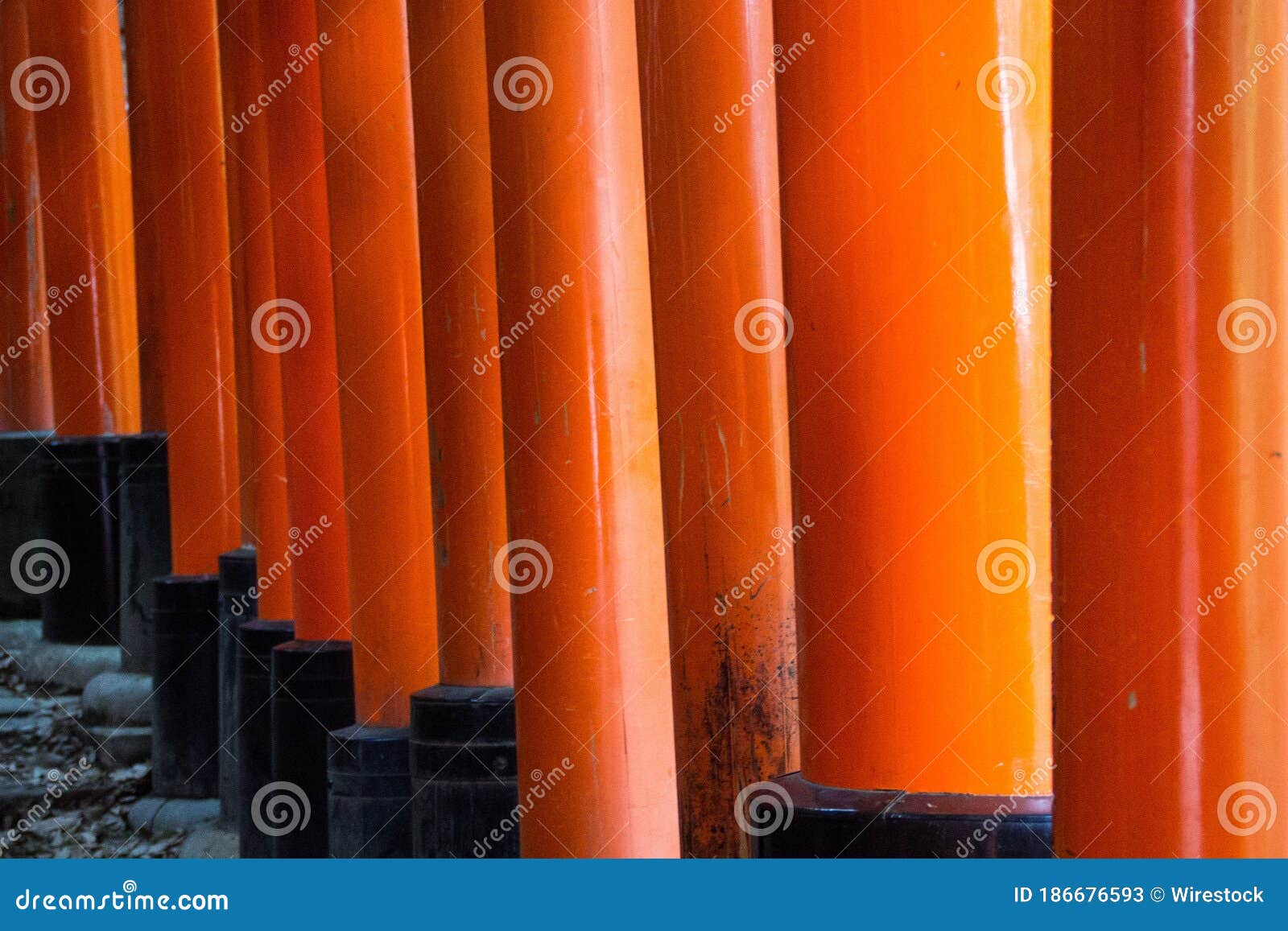 Shot of Huge. Old and Rusty Orange Pillars Stock Image - Image of ...