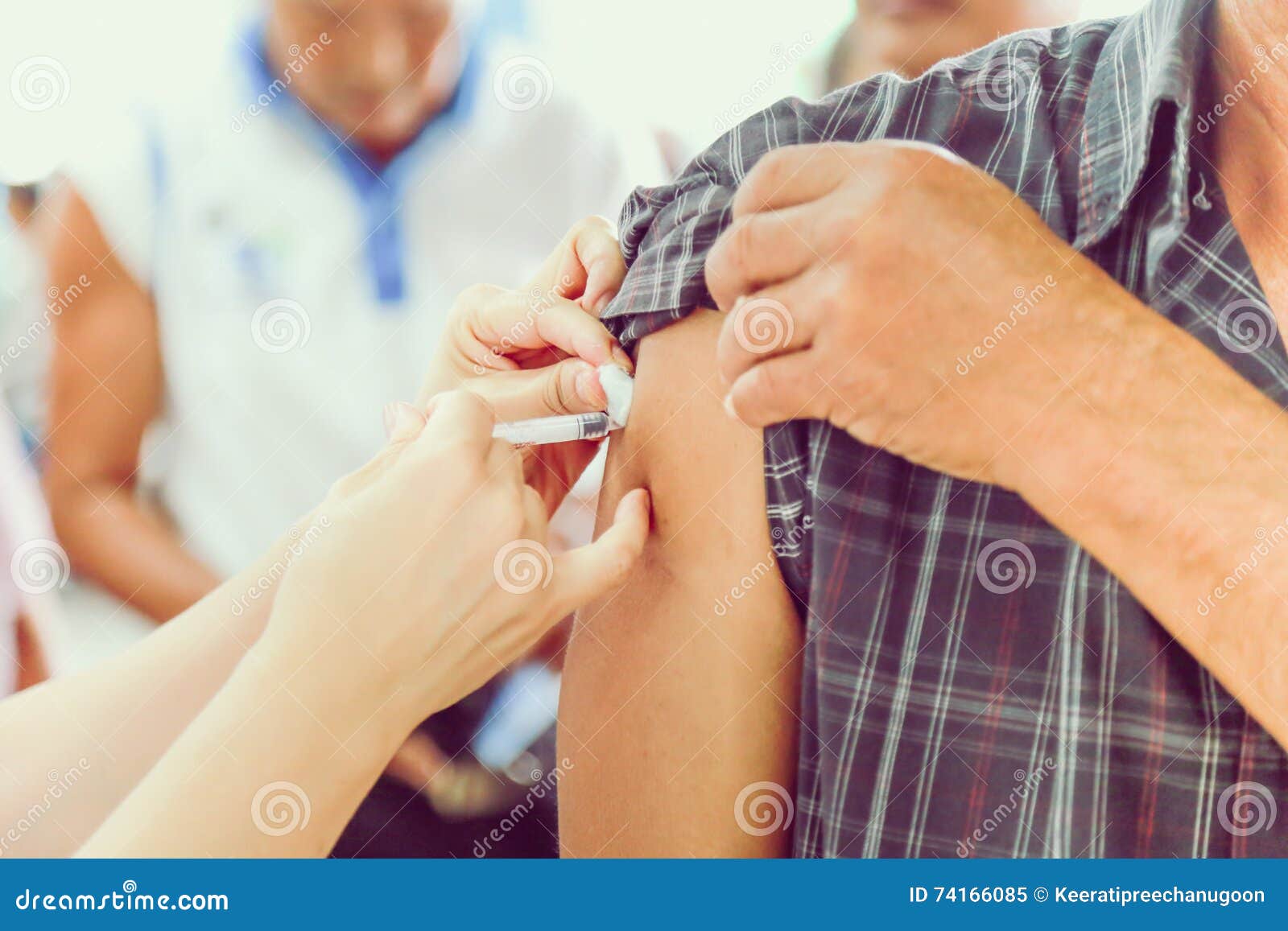 Shot of Human Hands Making an Injection with a Syringe Stock Image ...