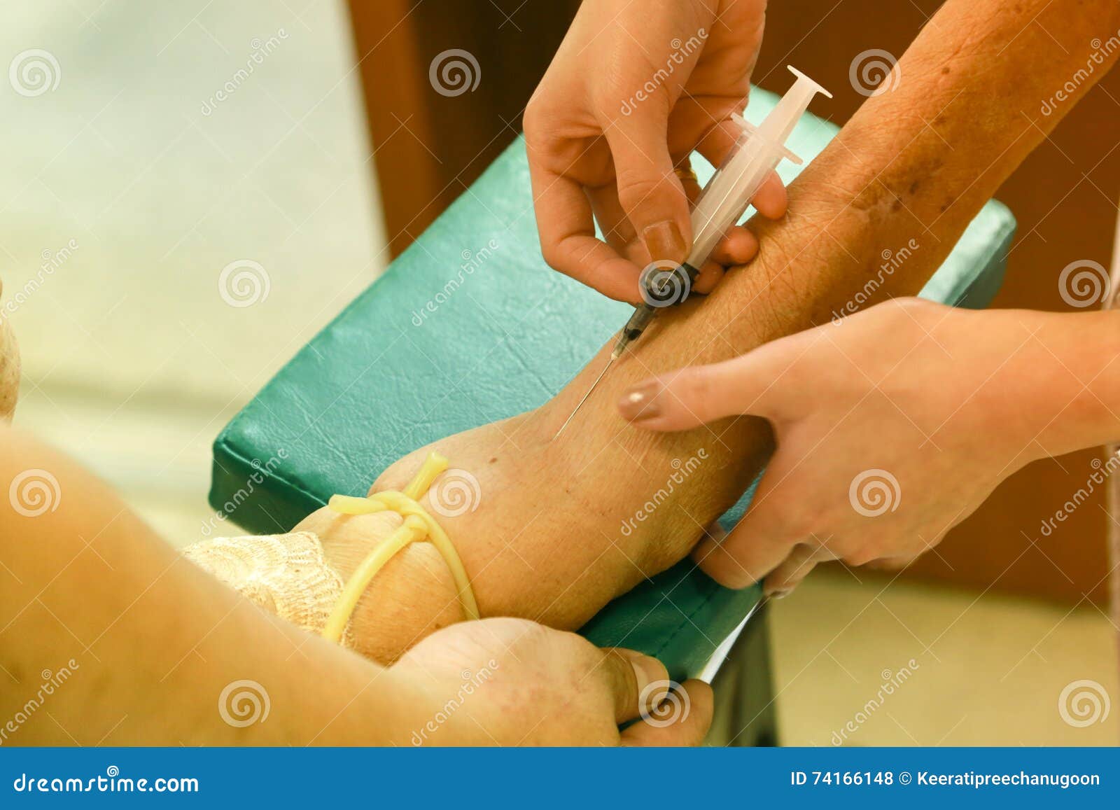 Shot of Human Hands Making an Injection with a Syringe Stock Photo ...