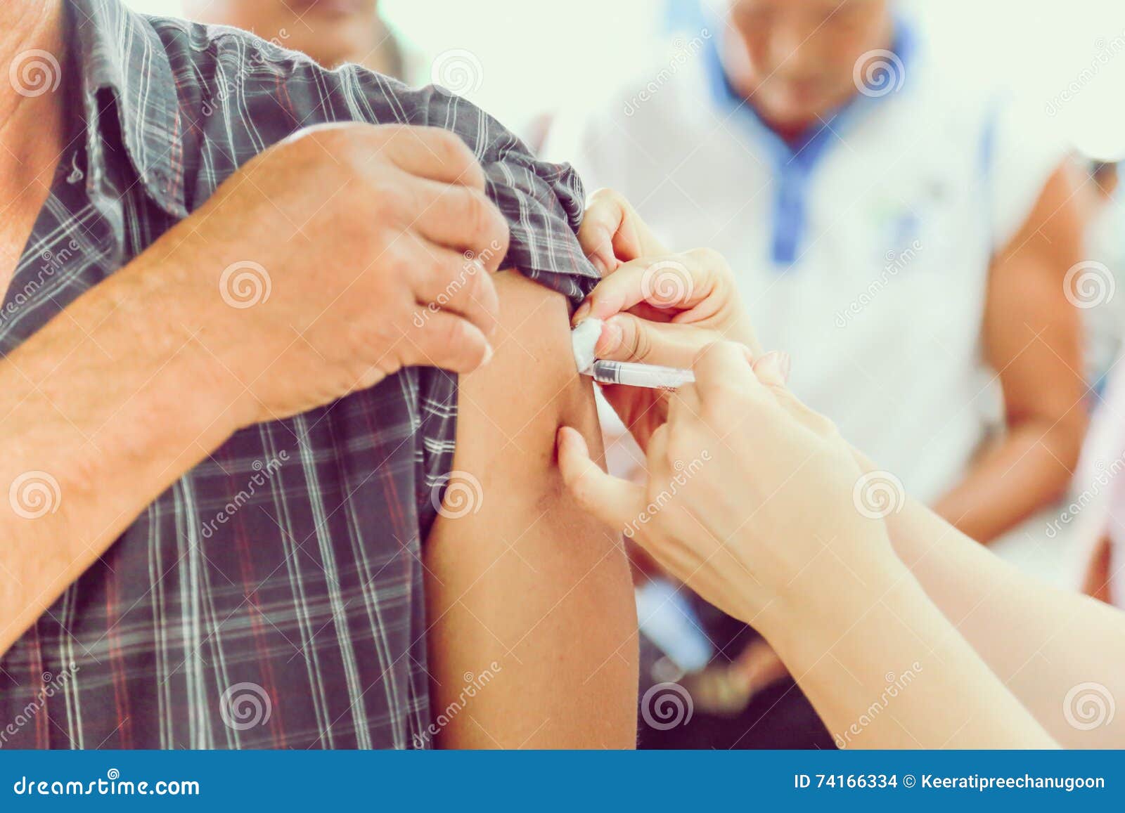 Shot of Human Hands Making an Injection with a Syringe Stock Photo ...