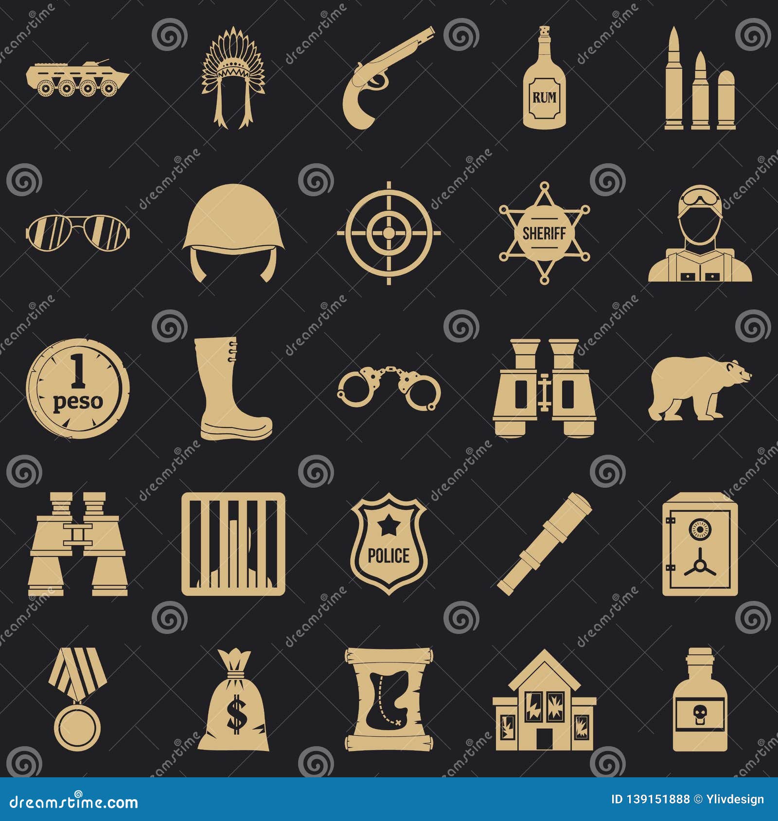 Shot Icons Set, Simple Style Stock Vector - Illustration of ammo ...