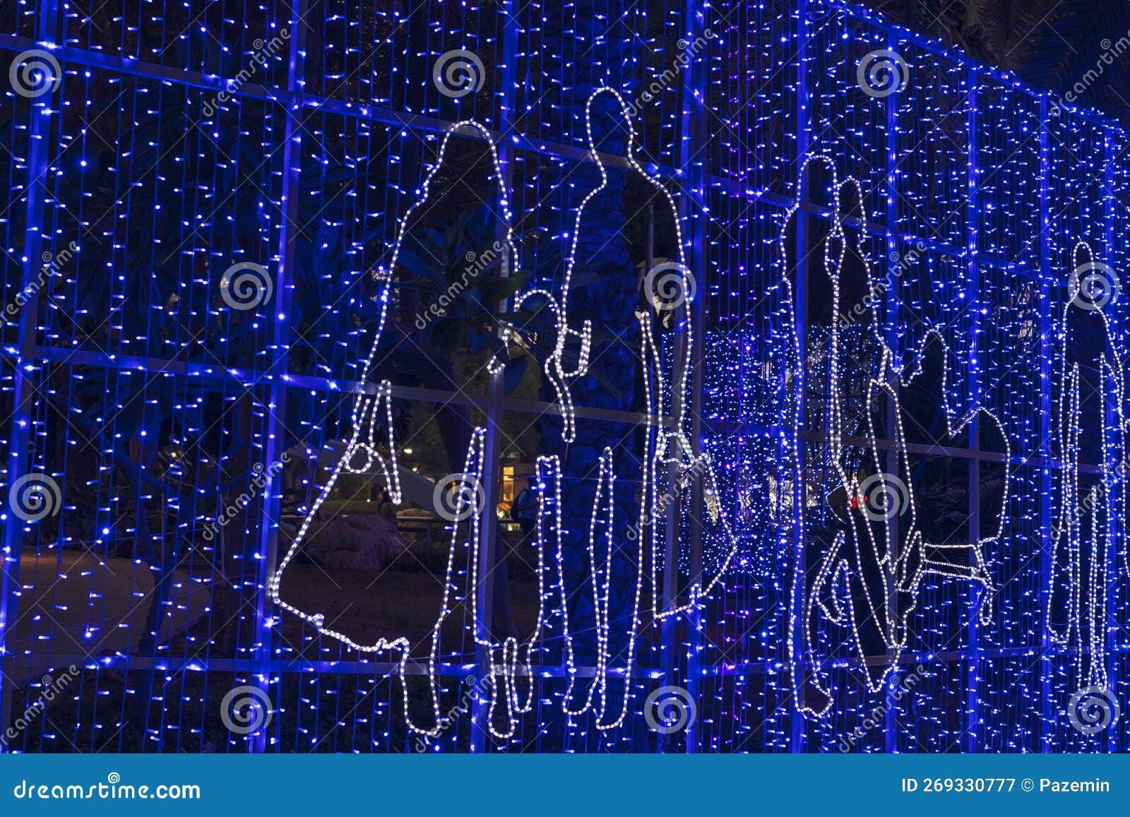 Shot of an Illuminated Outdoor Installations. Concept Stock Image ...