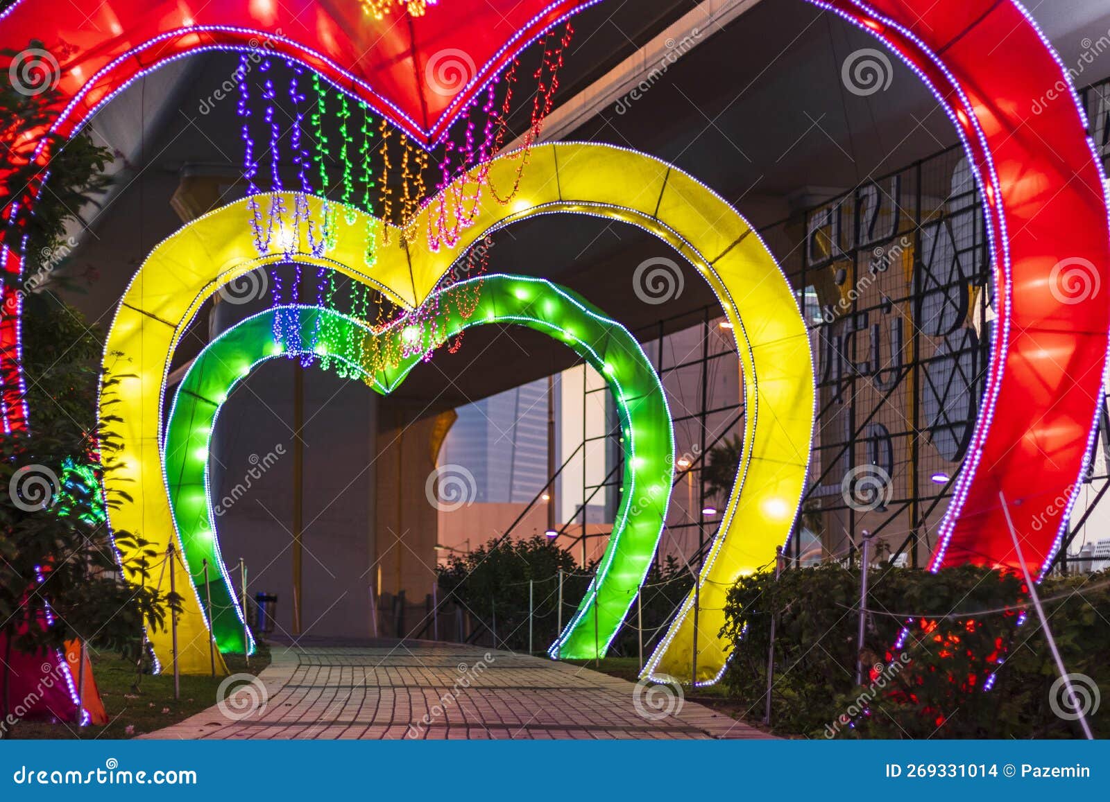 Shot of an Illuminated Outdoor Installations. Concept Stock Photo ...