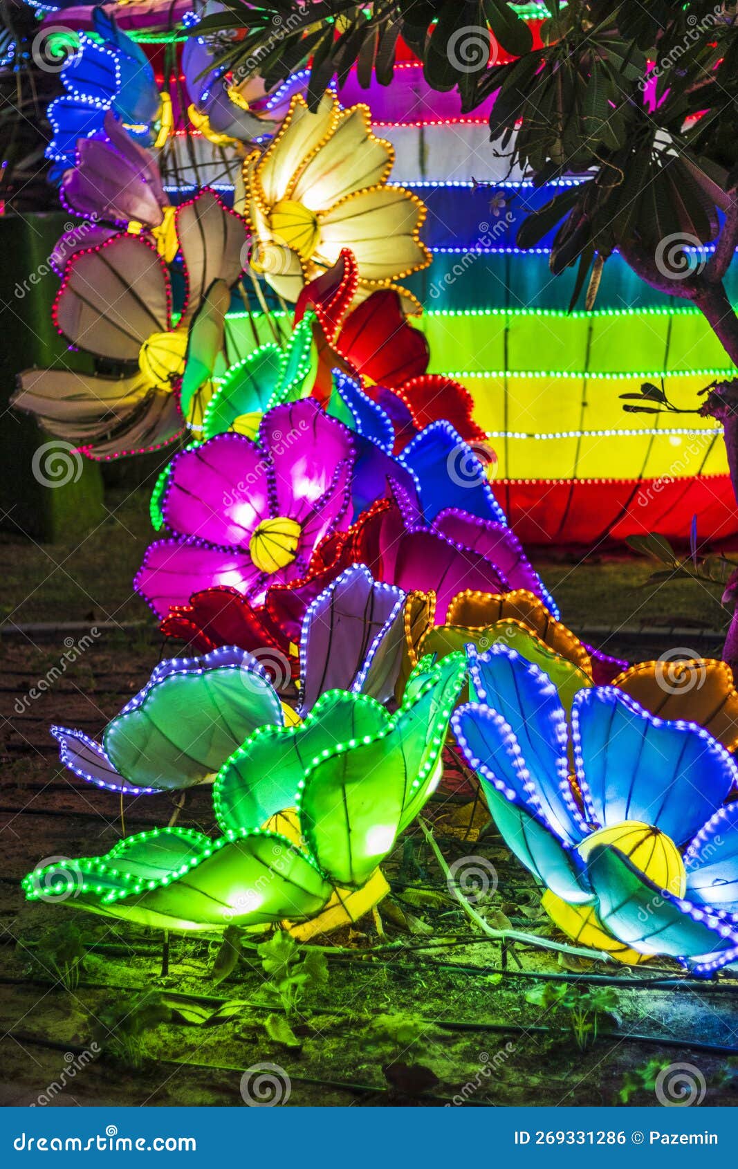 Shot of an Illuminated Outdoor Installations. Concept Stock Photo ...