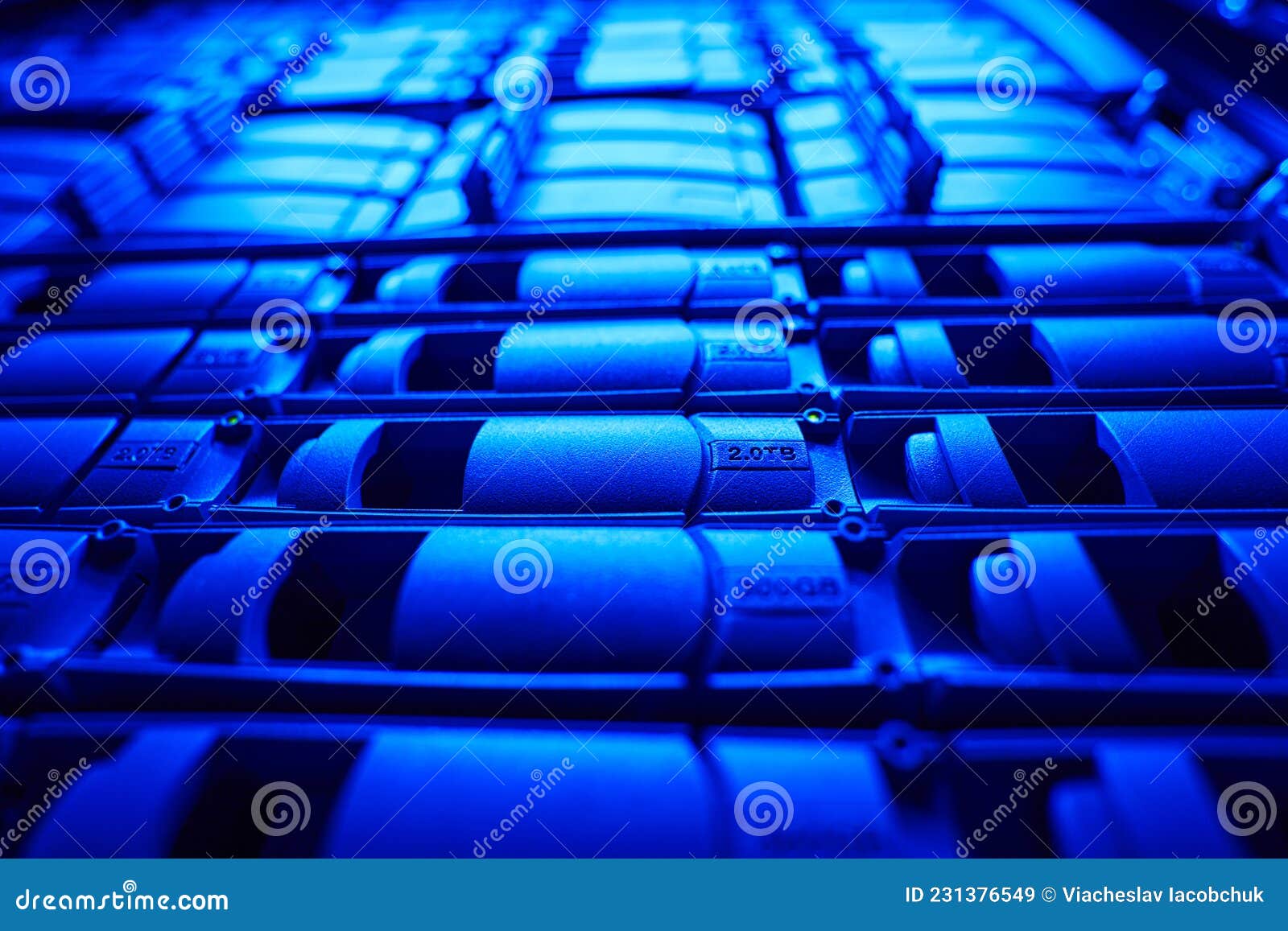 Shot Image of Working Modern HDD Disks in Database Center Stock Image ...