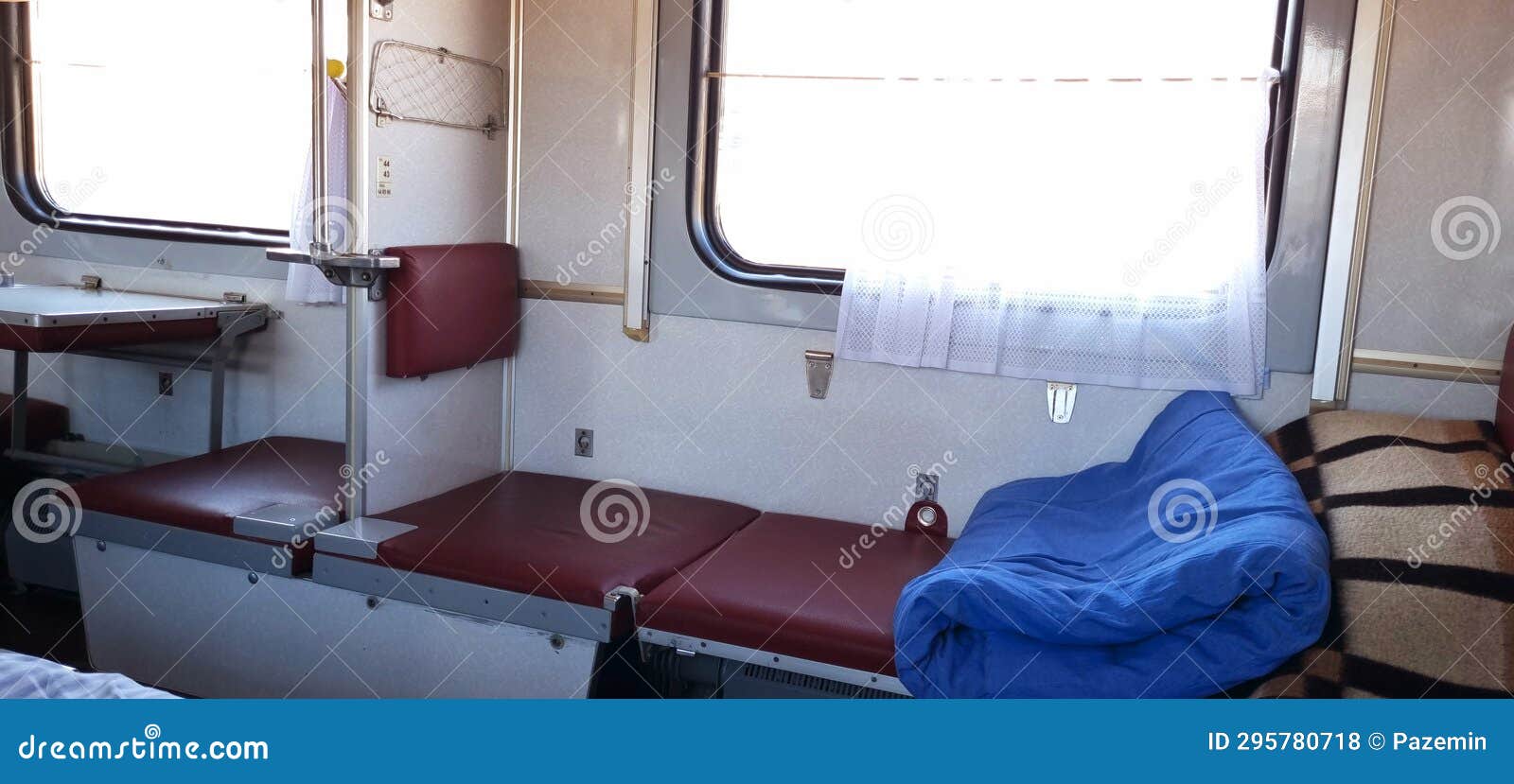 Shot of the Inside of the Passenger Train in Belarus. Transportation ...