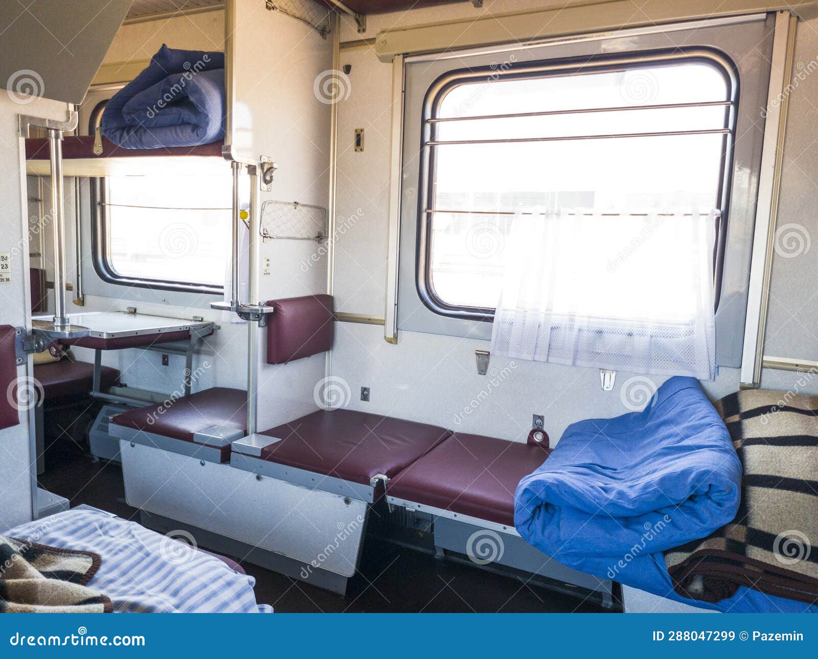 Shot of the Inside of Russian Passenger Train. Transport Stock Image ...