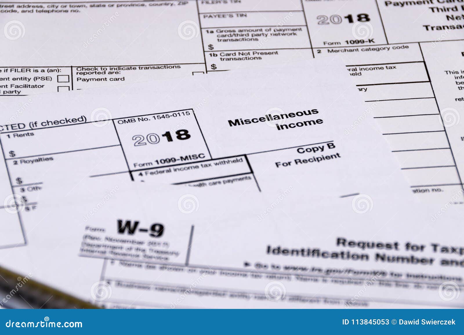 Shot of IRS Tax Forms 1099-M, 1099-K and W-9 Editorial Stock Photo ...