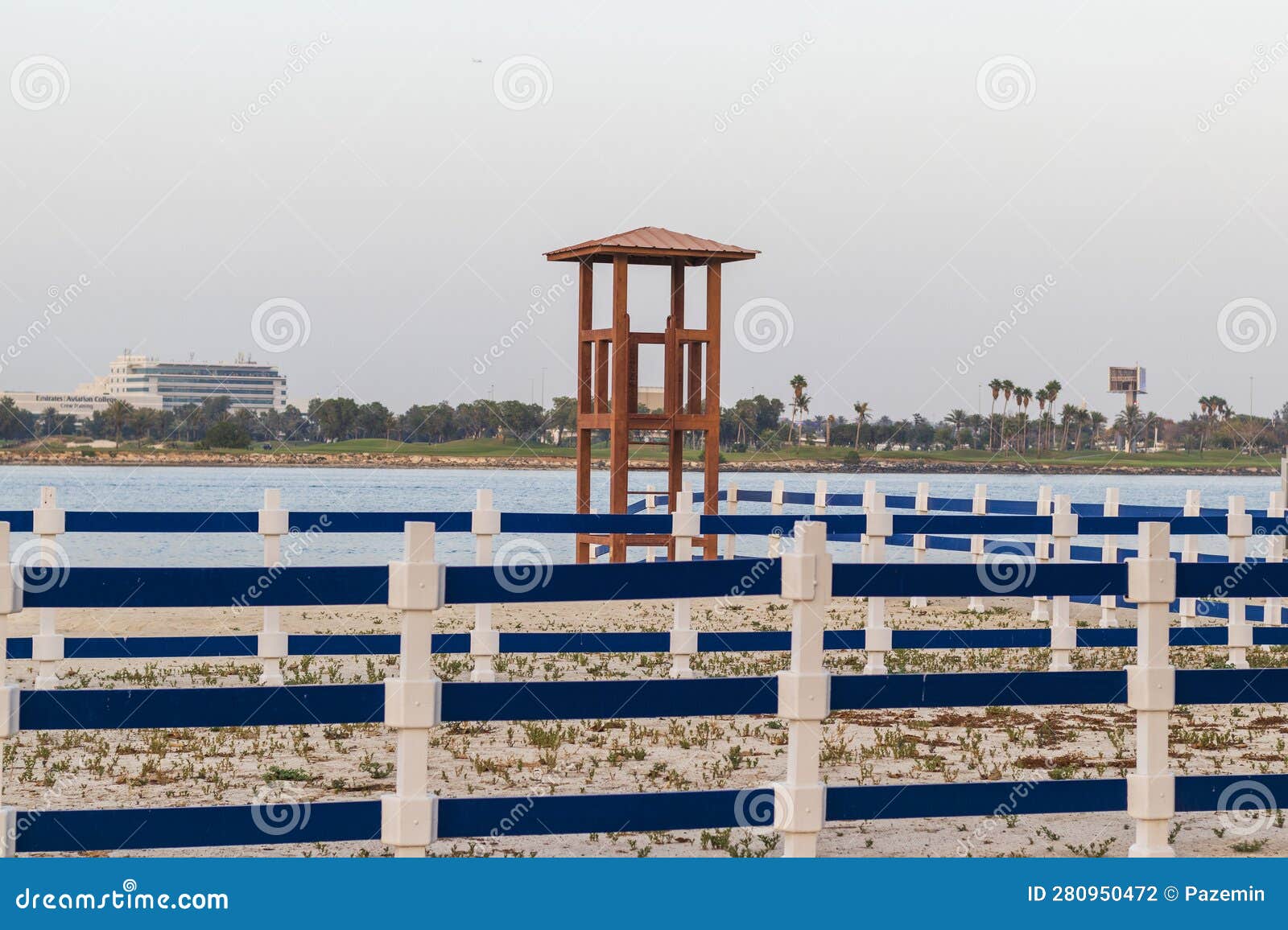 Shot of the Lifeguard Watchtower on the Beach. Concept Stock Photo ...