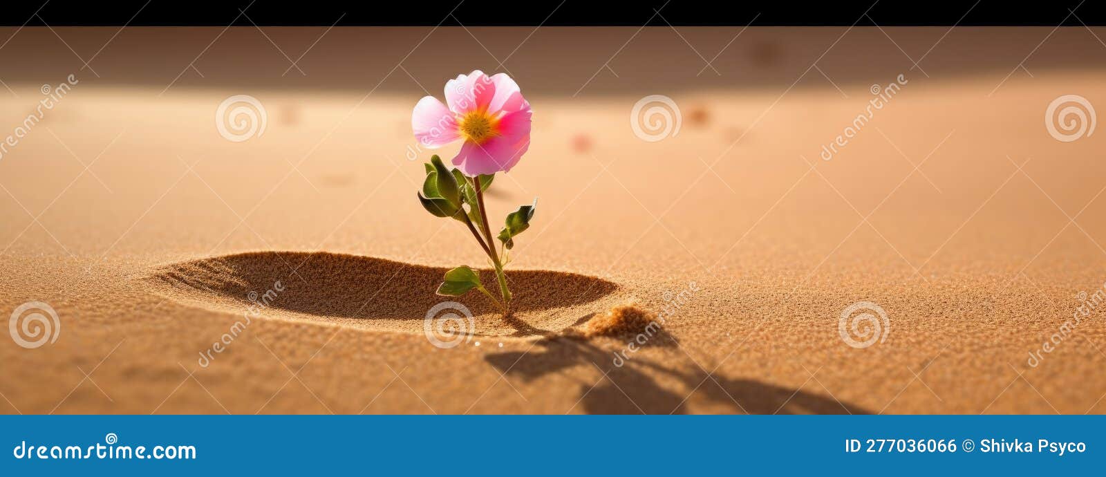 Shot of a Lonely Flower in the Sahara Generative AI Stock Illustration ...