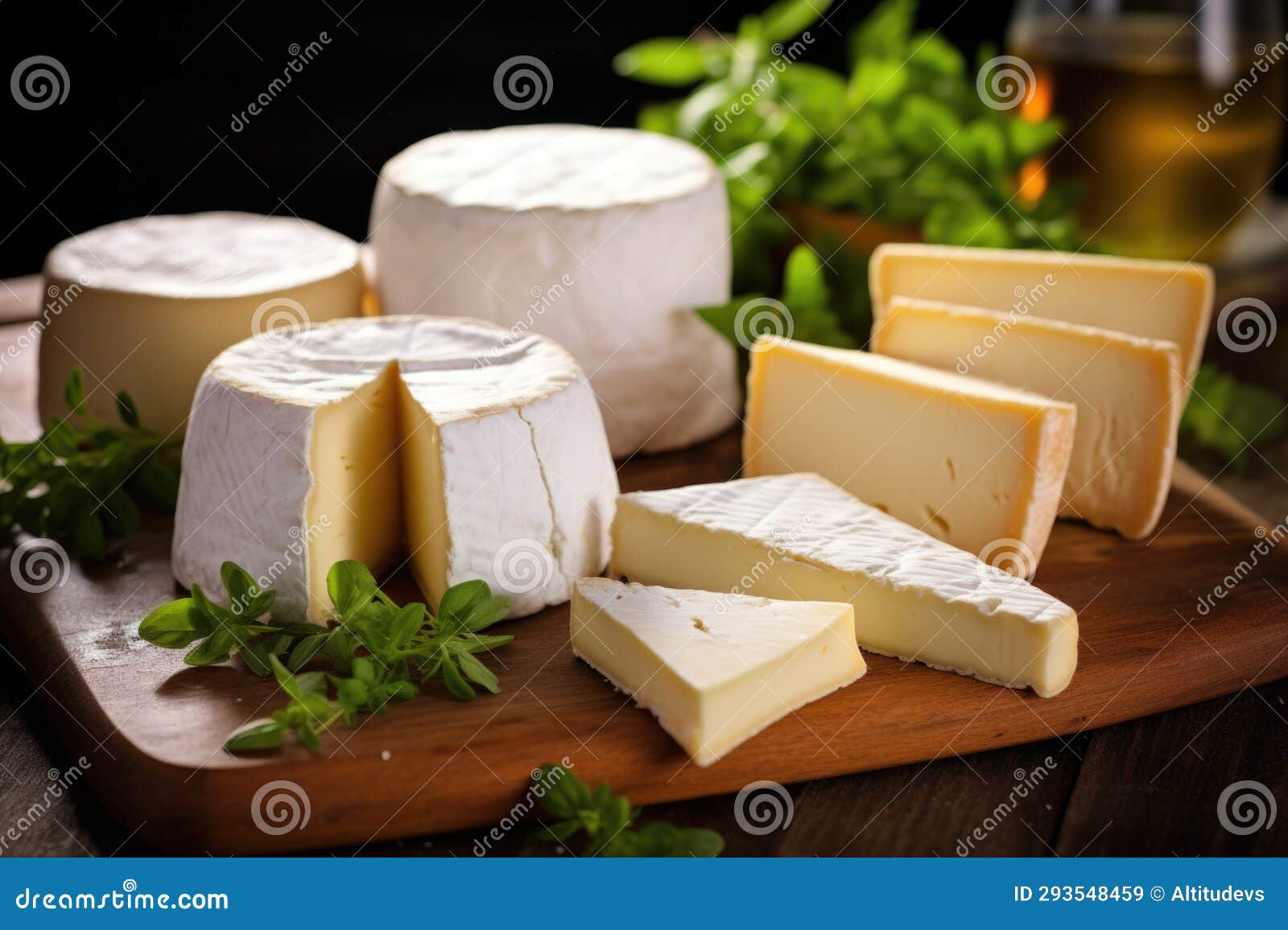 Shot of Matured Cheese Wheels Next To Fresh Cheese Cut Stock Image ...