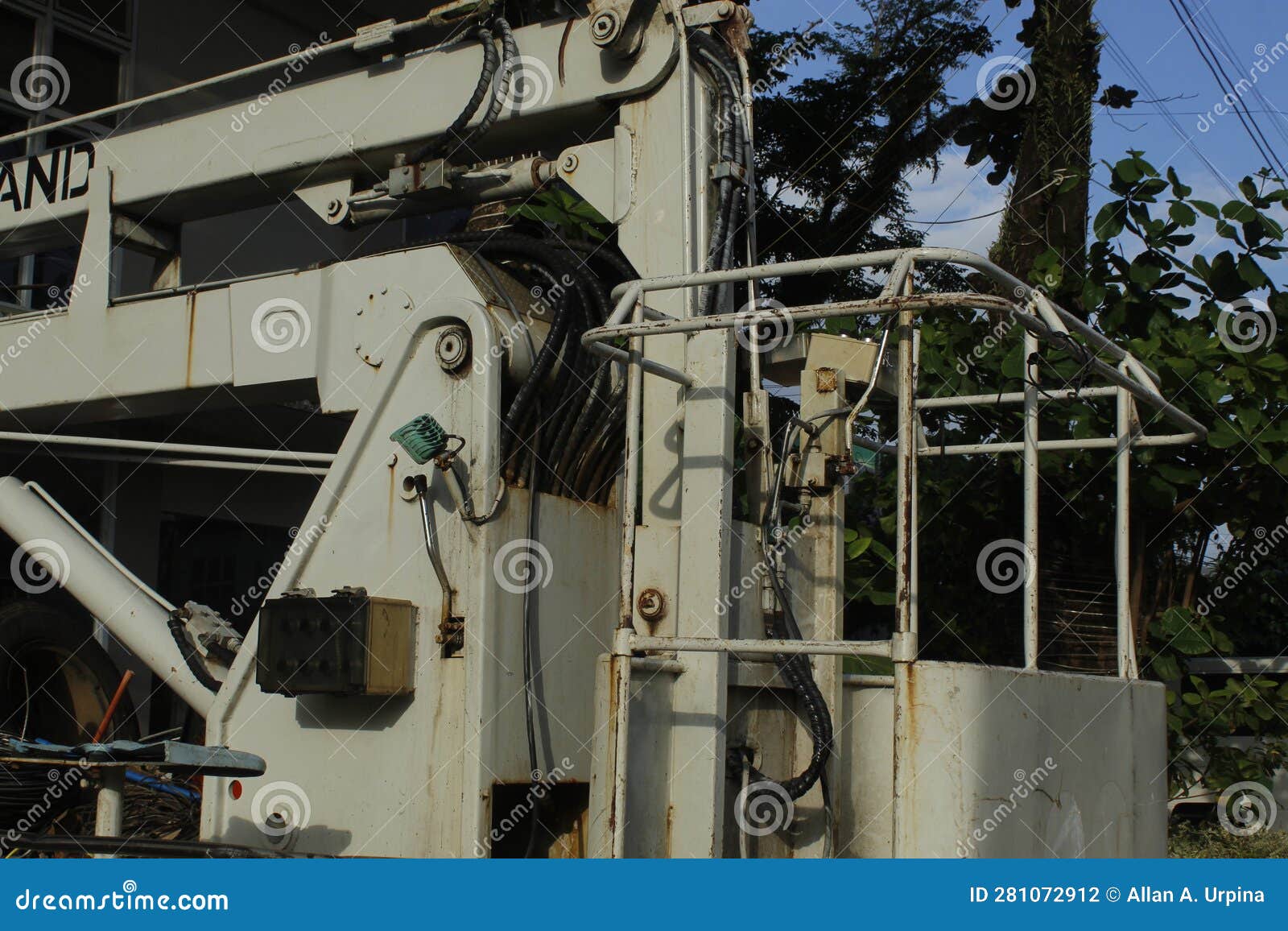 Shot of a Parts of Tooler Electrical Crane with Rolled Wire Stock Photo ...
