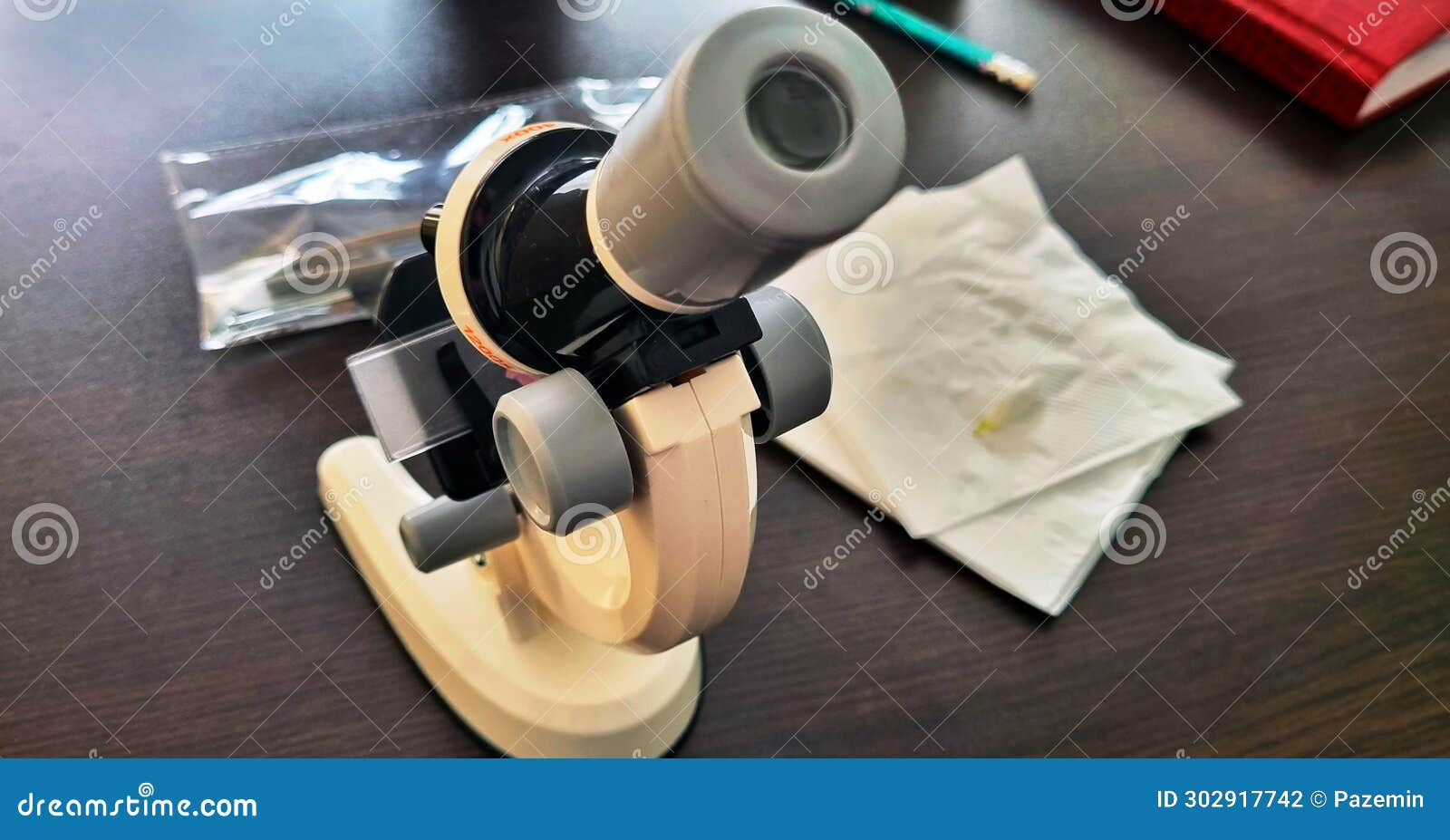 Shot of the Microscope on the Table. Science Stock Photo - Image of ...