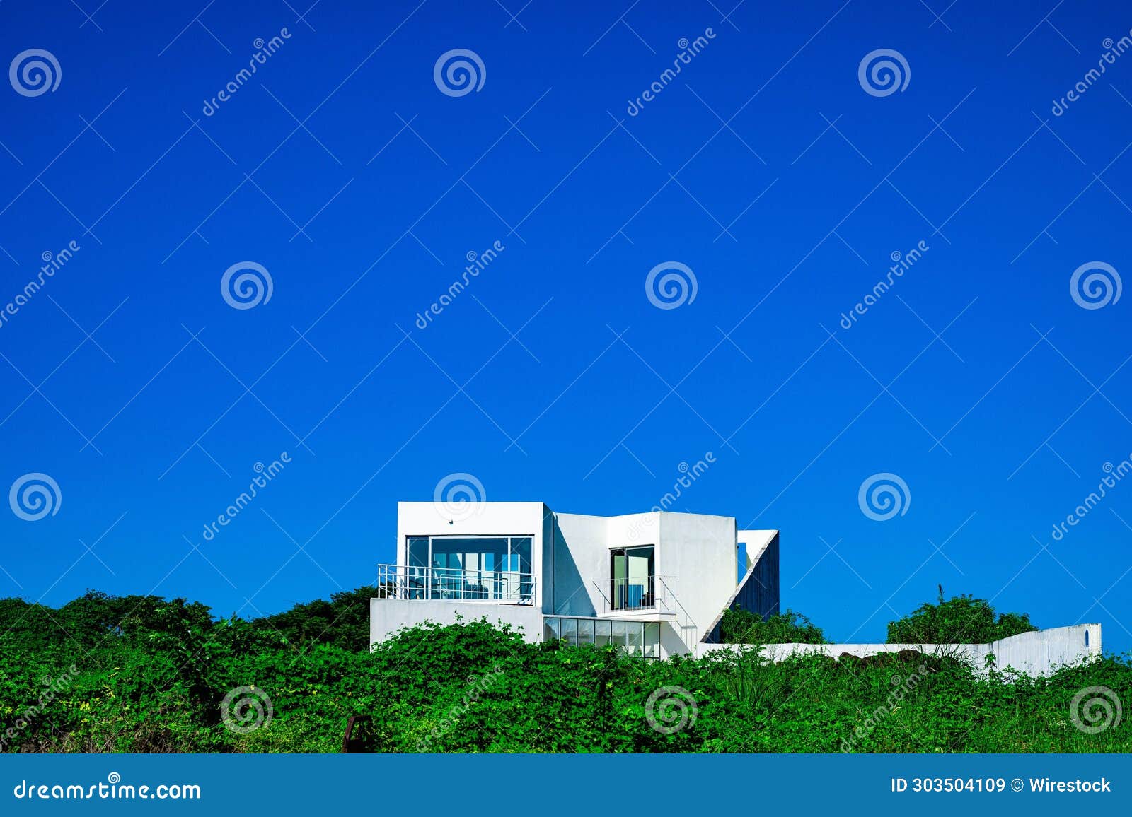Shot of a Modern Multi-story Building Situated on the Waterfront, Taken ...