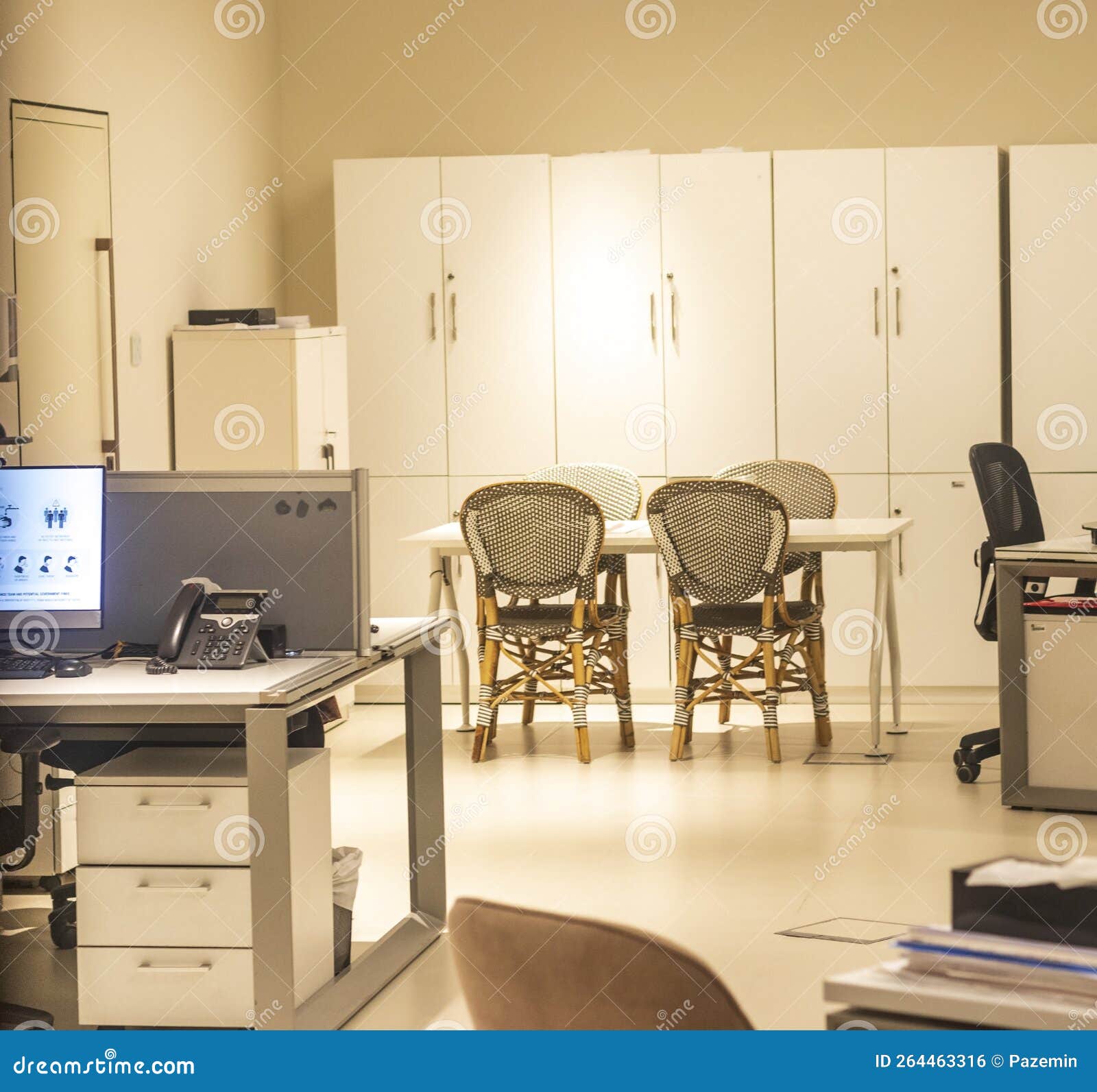 Shot of a Modern Office Interior. Design Stock Photo - Image of ...