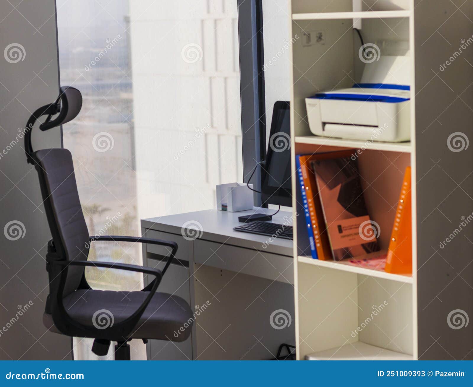 Shot of a Modern Working Space. Interior Stock Image - Image of screen ...