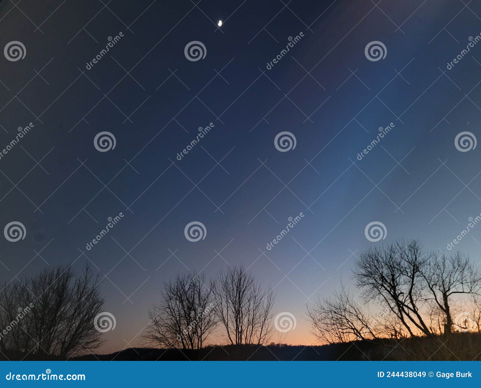 A Shot of the Moon during Dusk. Stock Image - Image of shot, evening ...