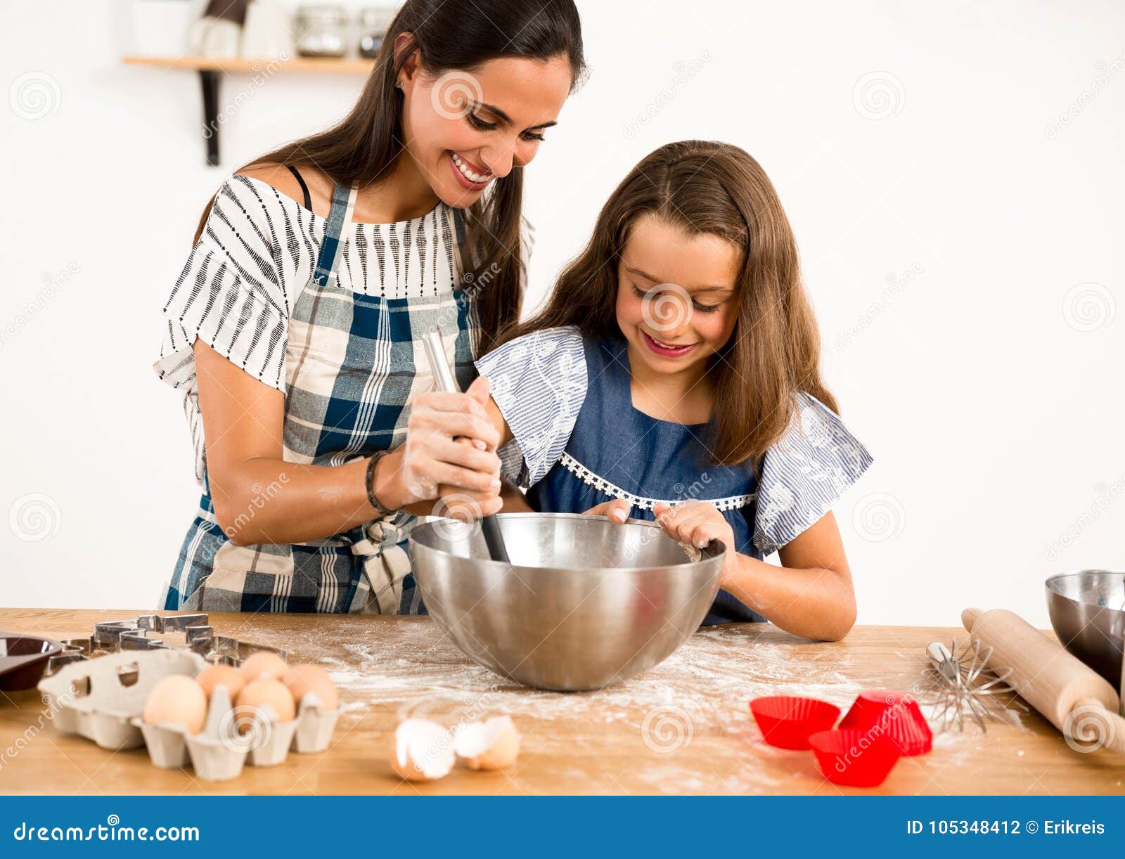 Learning to bake stock photo. Image of female, cook - 105348412