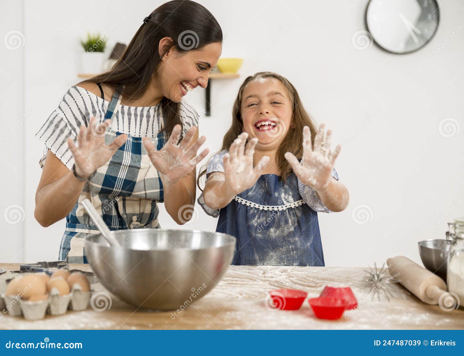 Learning to bake stock image. Image of american, baking - 247487039