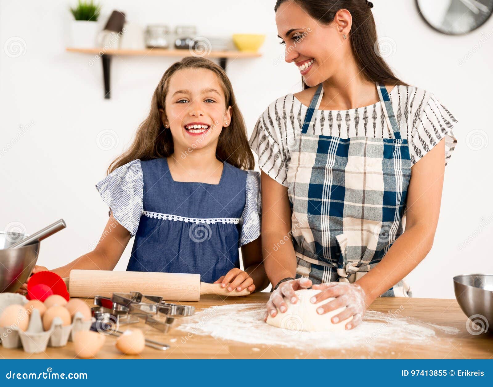 Learning to bake stock image. Image of latina, domestic - 97413855
