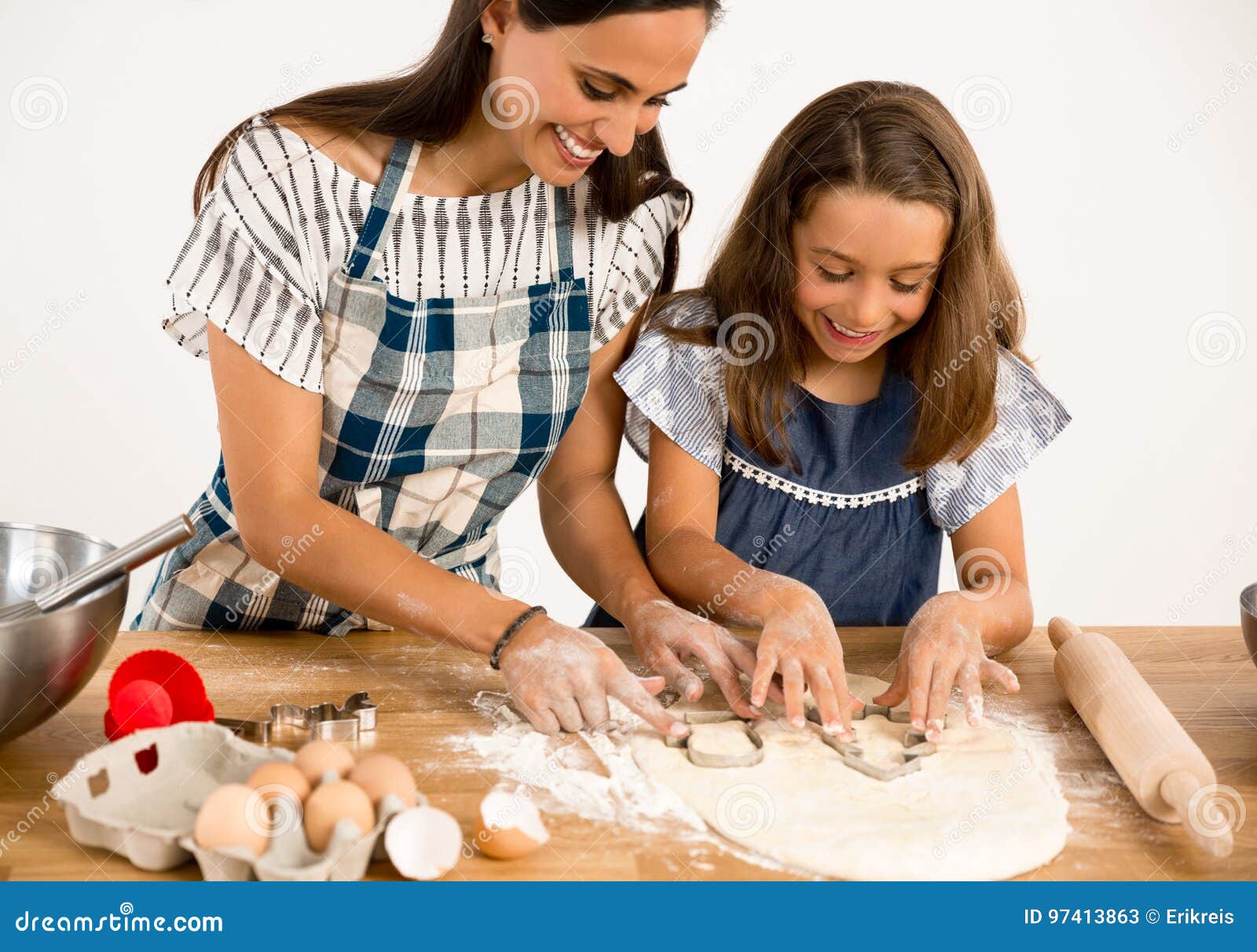 Learning to bake stock image. Image of food, emotion - 97413863