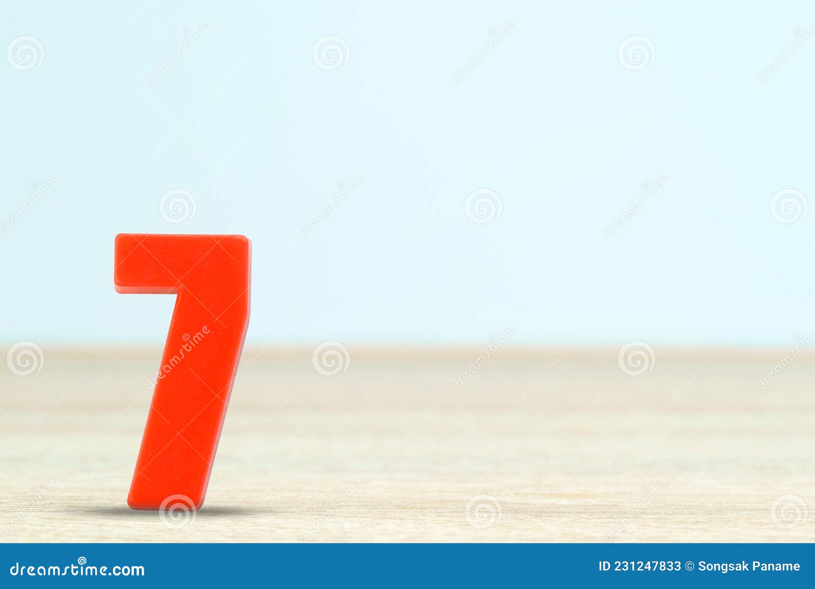 Shot of a Number Seven Made of Red Plastic Stock Image - Image of ...