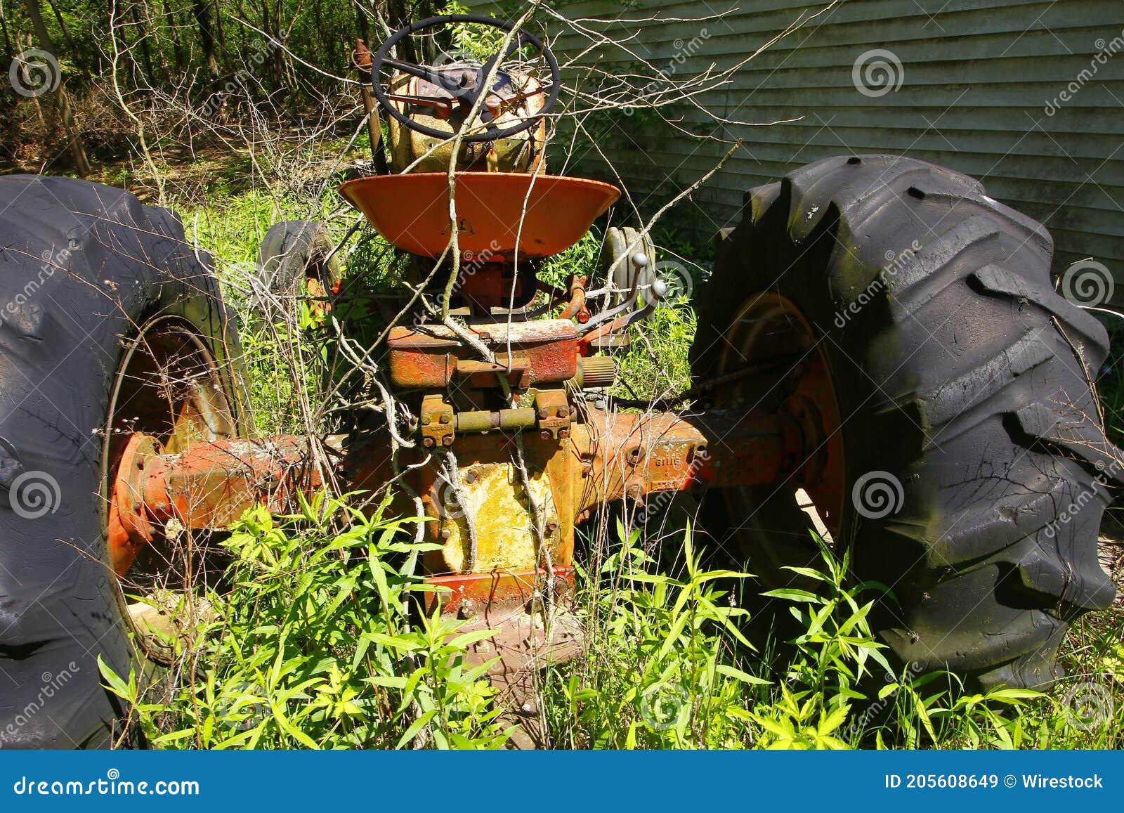 Shot of an Old, Broken Down Tractor in the Yard Stock Image - Image of ...