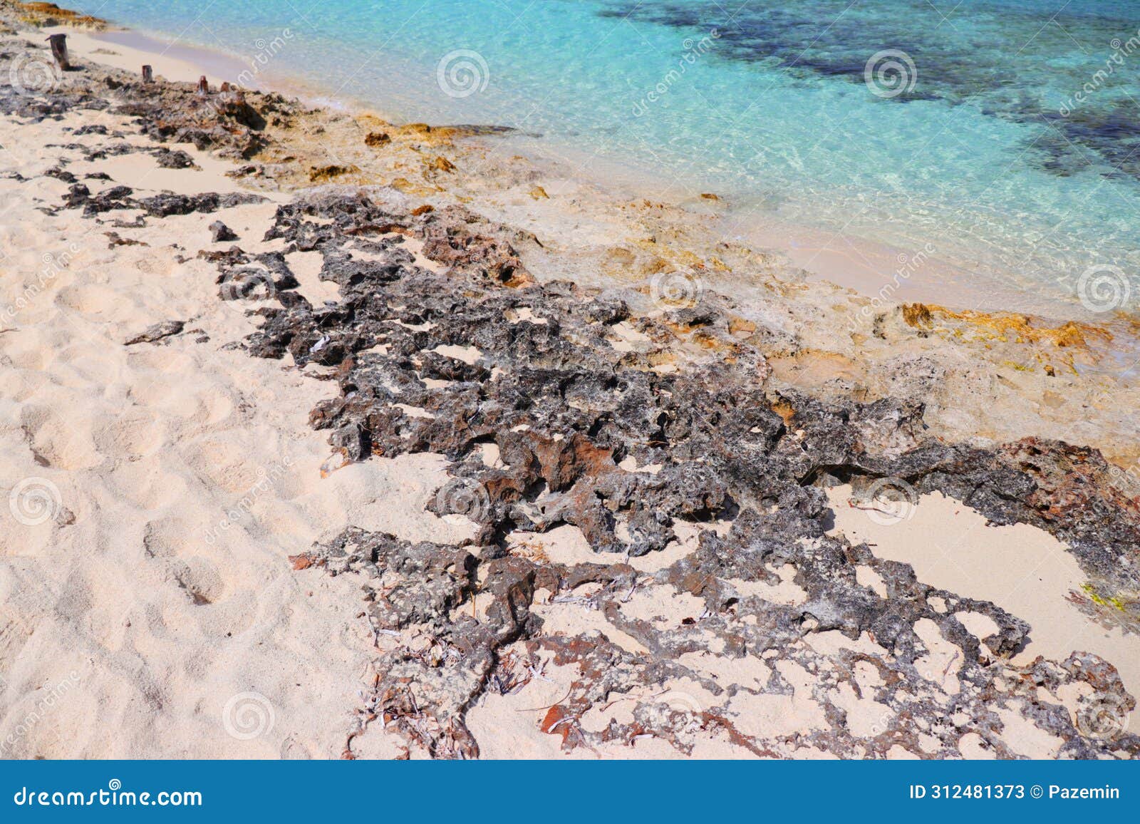 Shot of the Old Rocks Formation by the Beach. Texture Stock Image ...