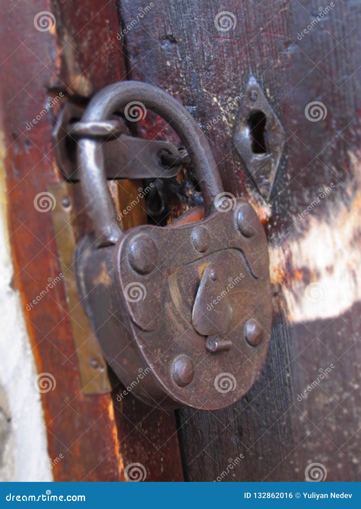 A Shot of an Old Rusted Metal Lock Stock Photo - Image of cutout ...