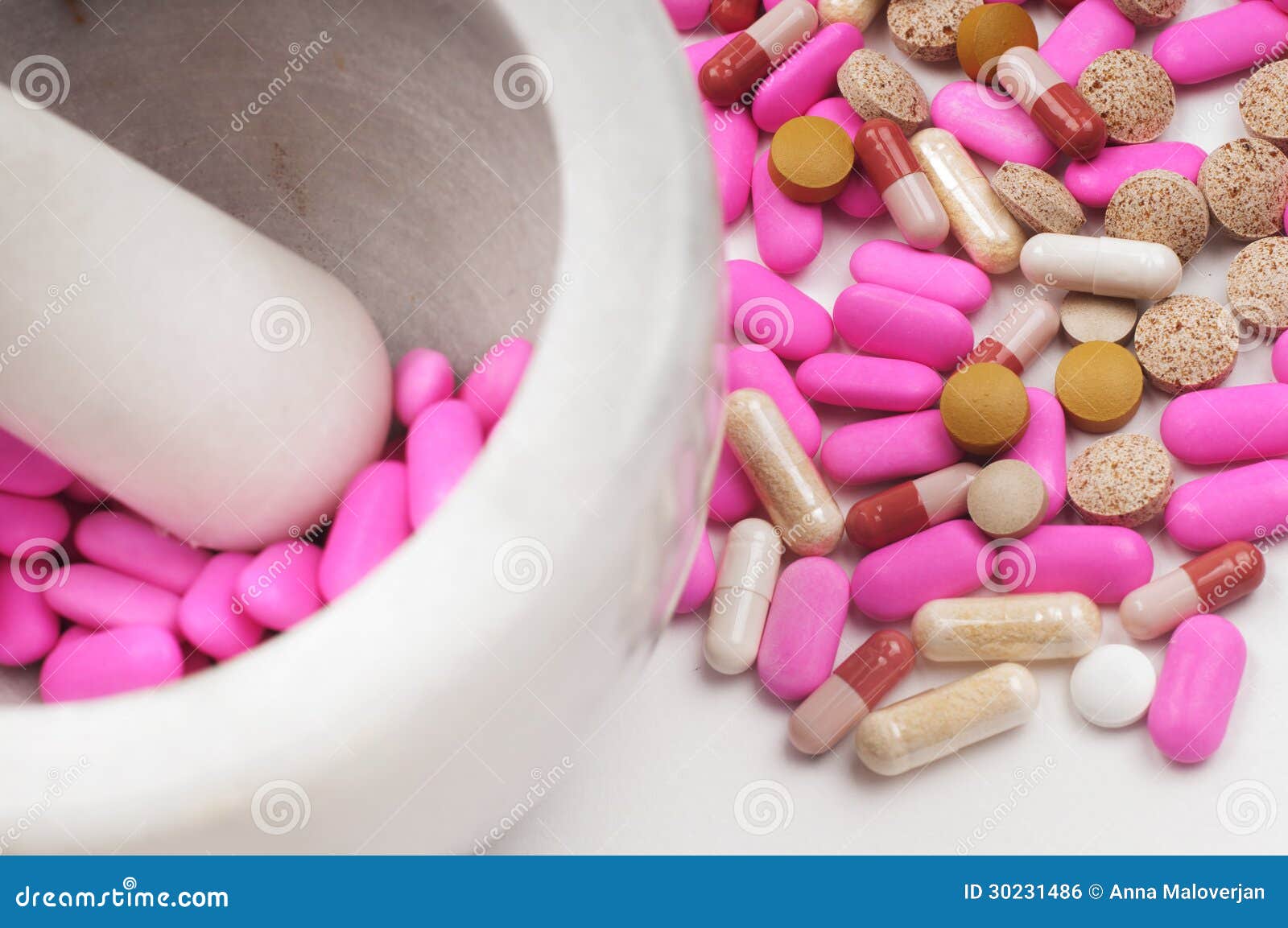 Pink drugs (tablets) stock photo. Image of assorted, macro - 30231486