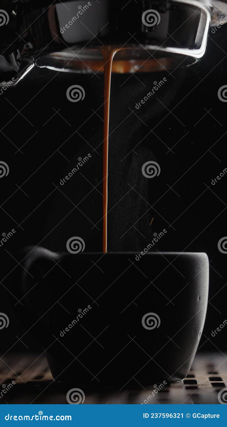 Shot Pull Espresso Shot with Bottomless Portafilter on a Professional ...