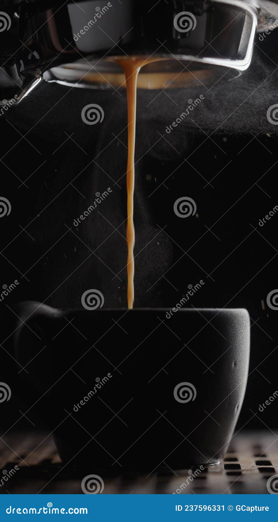 Shot Pull Espresso Shot with Bottomless Portafilter on a Professional ...