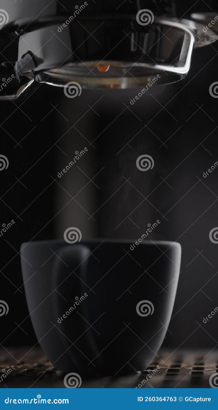 Shot Pull Espresso Shot with Bottomless Portafilter on a Professional ...