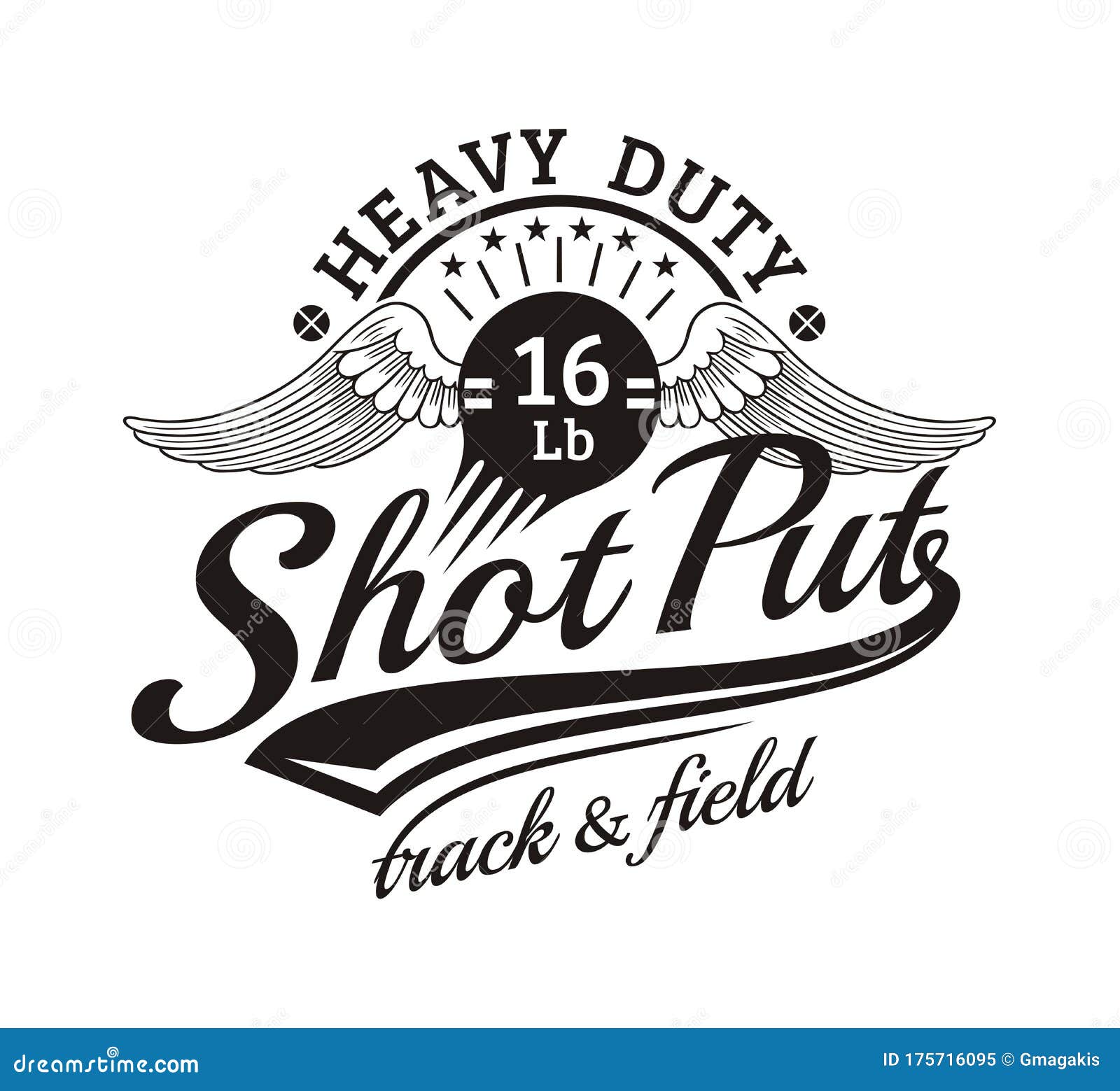 Black and White Shot Put Logo Stock Illustration - Illustration of sign ...