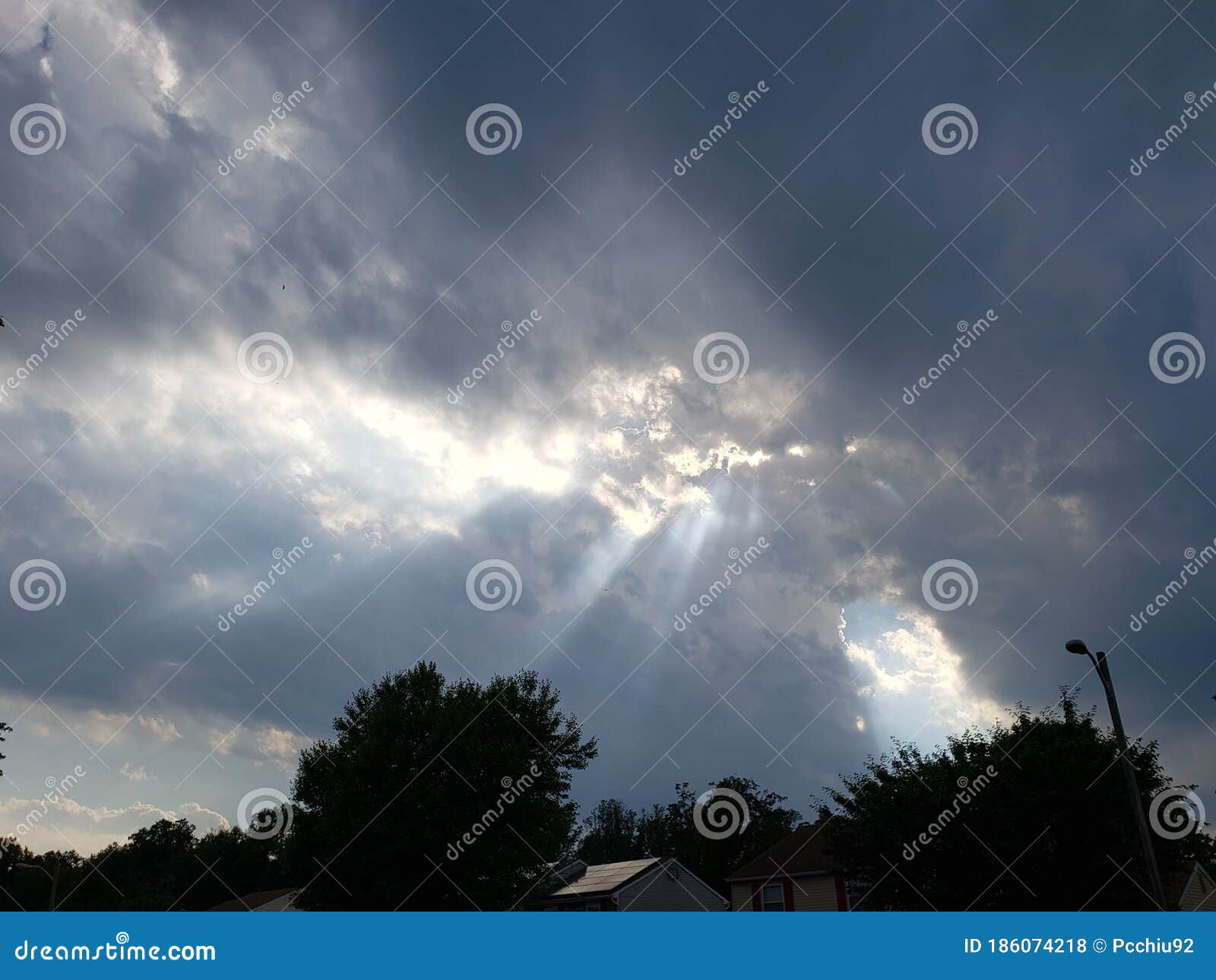 Sun rays from heaven today stock photo. Image of newark - 186074218