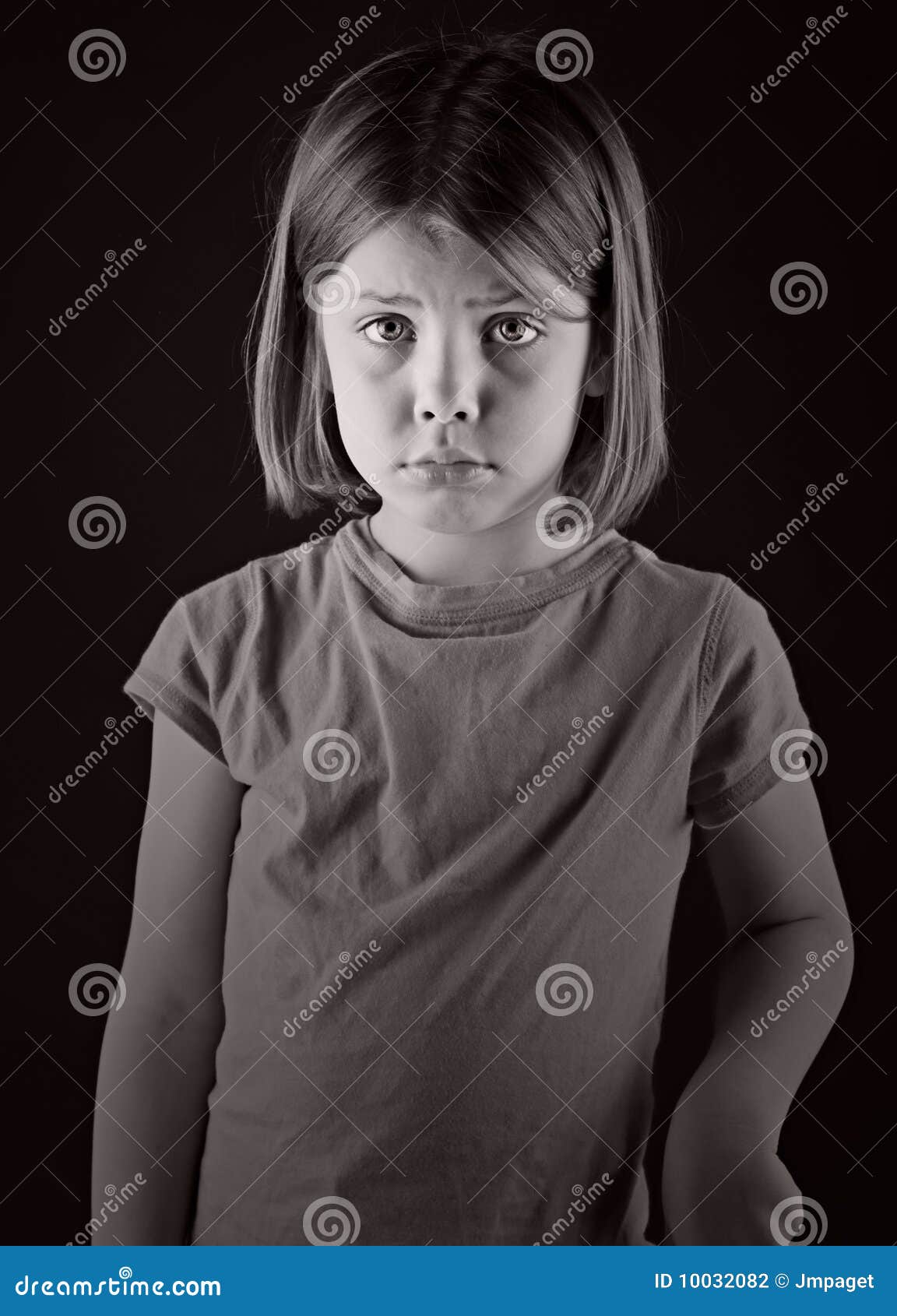 Powerful Shot Of A Sad Asian Child. Female Asian Child Sad Dark Scene ...