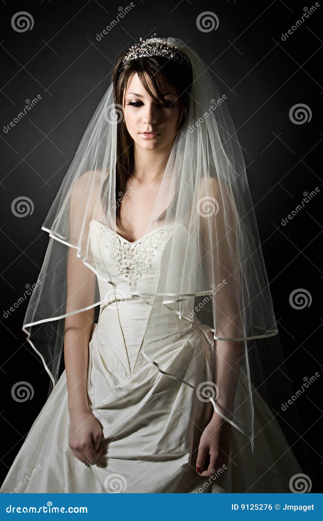 Shot of a Sad Teenage Bride Stock Photo - Image of dress, crown: 9125276