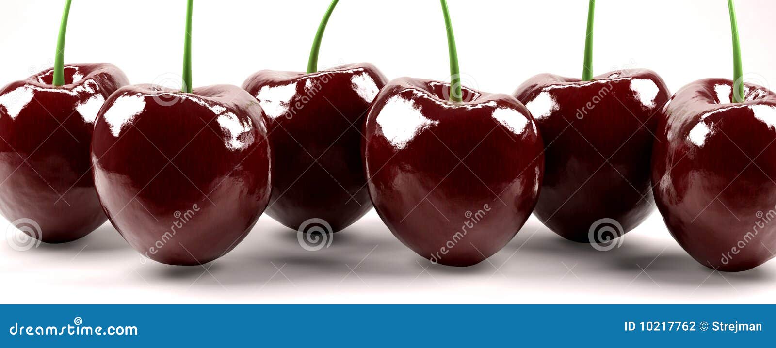 Shot of six red cherries stock photo. Image of fresh - 10217762