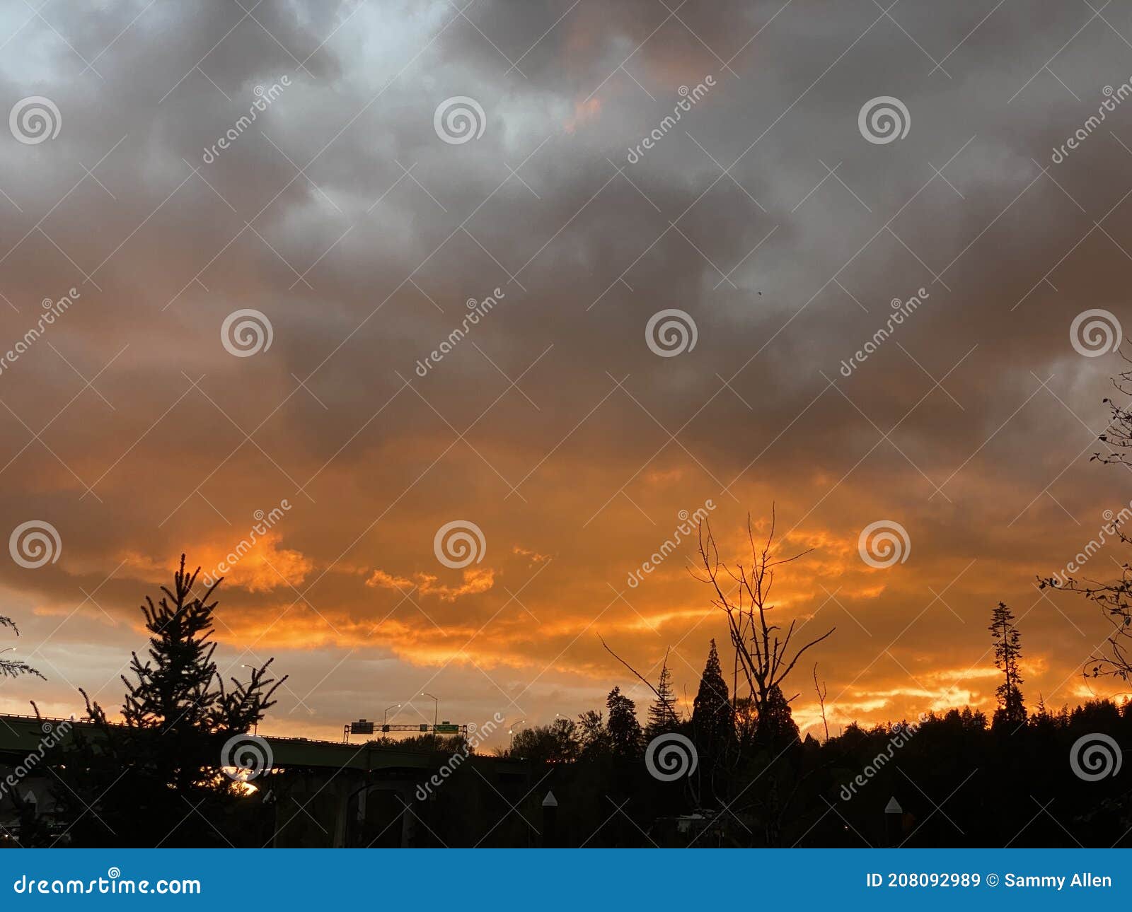 Dramatic Sky on Fire at Night Stock Image - Image of reflection ...