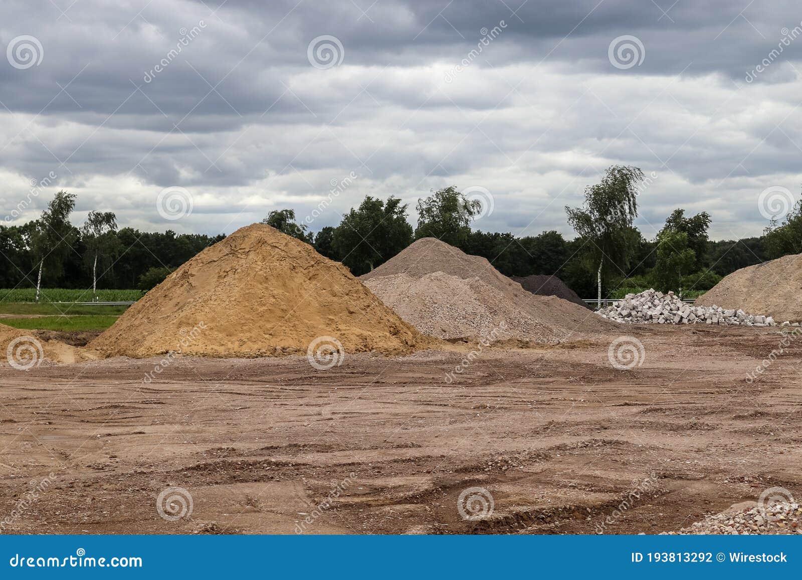 Shot of Soil Mounds and Stones for the Construction Stock Photo - Image ...